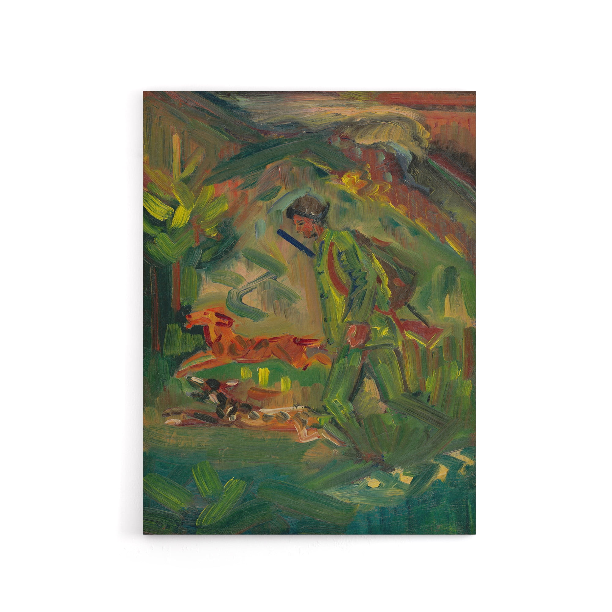 Walking Hunter Huntsman With Dogs Kubincan Canvas Wall Art 18x24 ...