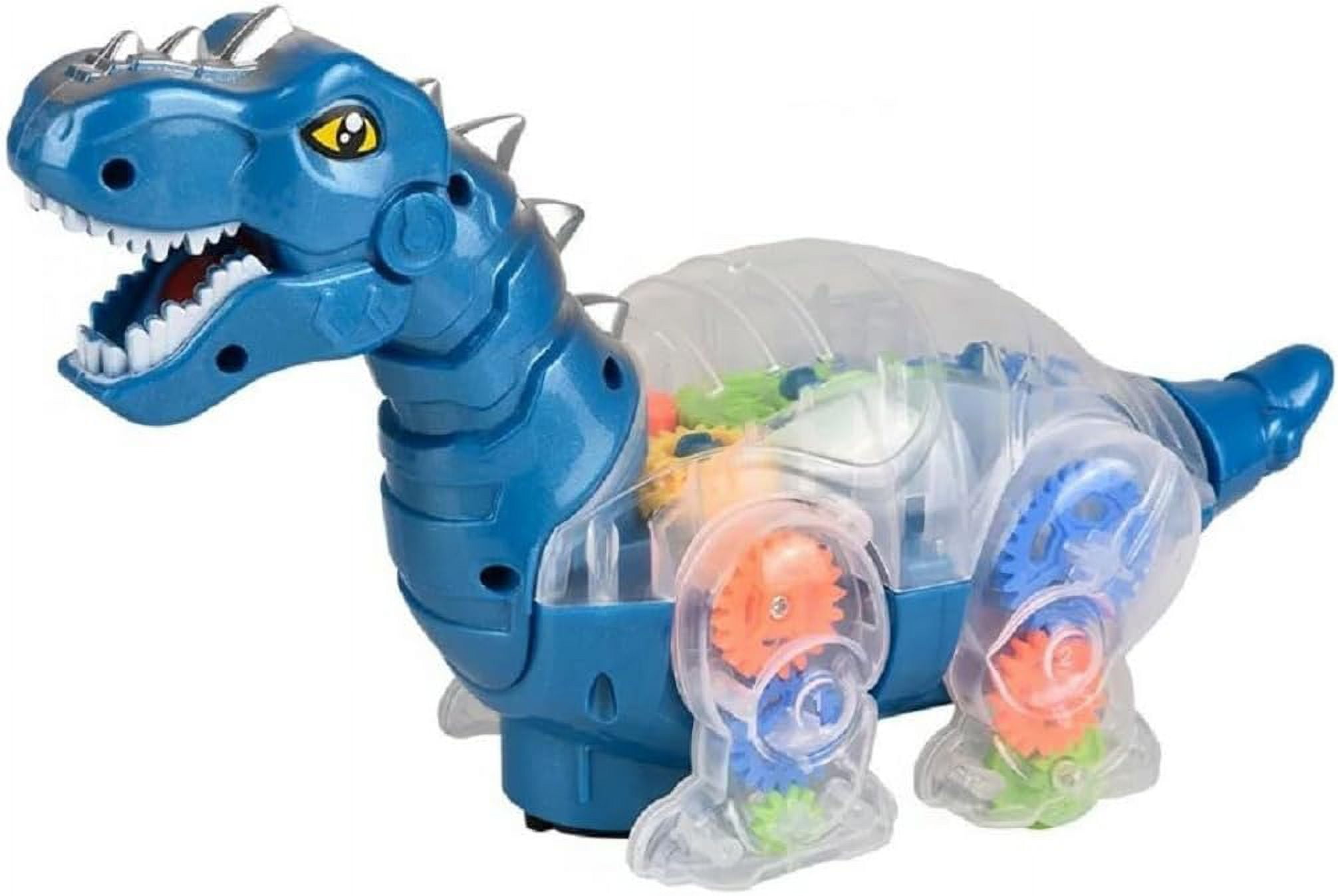 Walking Light-Up Gear T-Rex with Light & Music and Roaring Sound (Blue ...