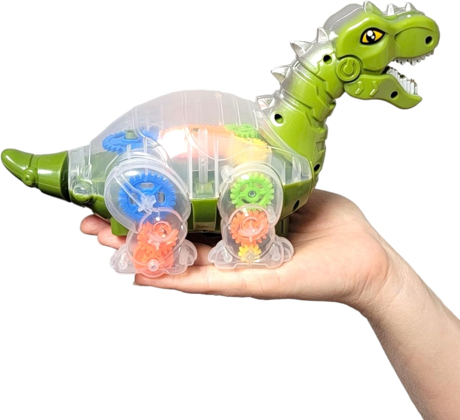 Walking Light-Up Gear T-Rex with Light & Music and Roaring Sound (Green ...