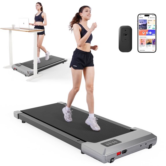 Bigzzia 2.5HP Under Desk Walking Pad Treadmill with LED Screen, Easy ...