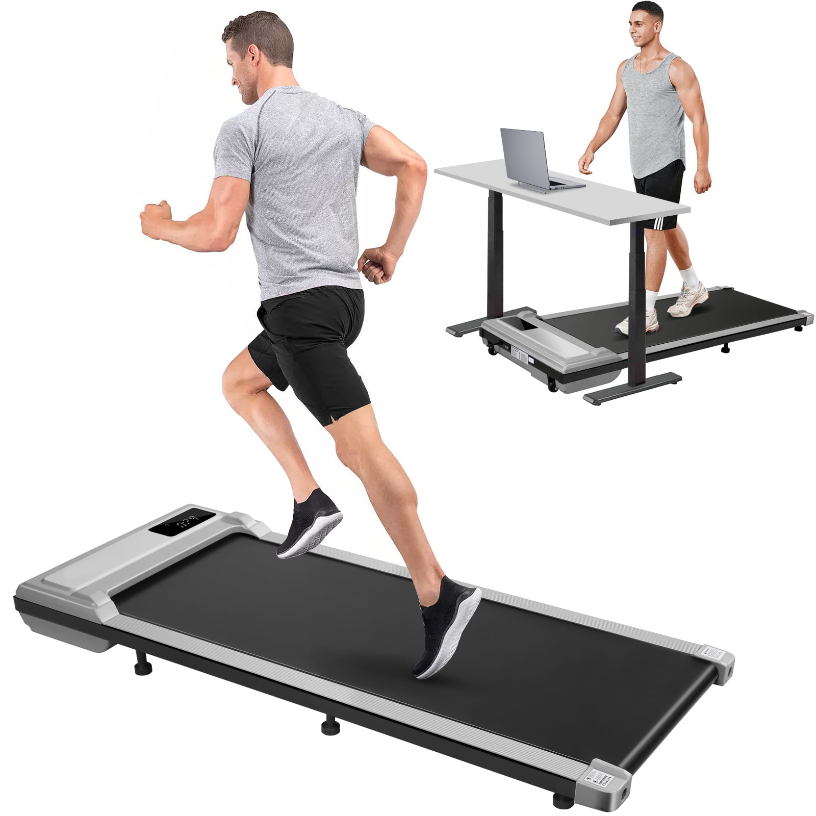 Walking Pad, 2.5HP Under Desk Treadmill with Remote Control and LED ...