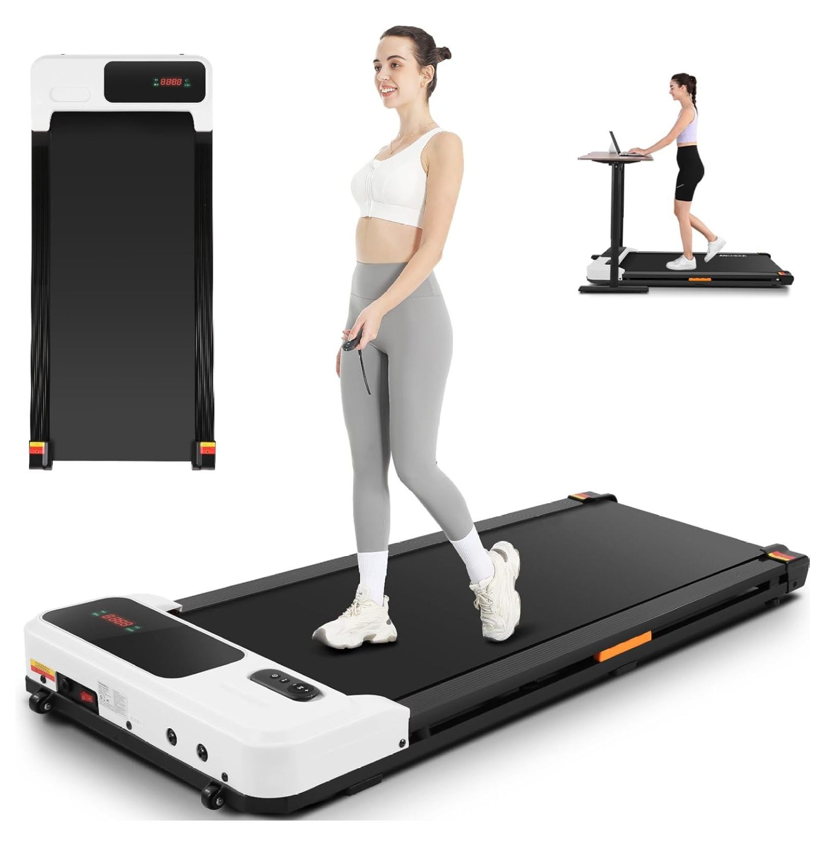 Walking Pad 3 in 1 Under Desk Treadmill, 2.5 Quiet Portable Walking ...