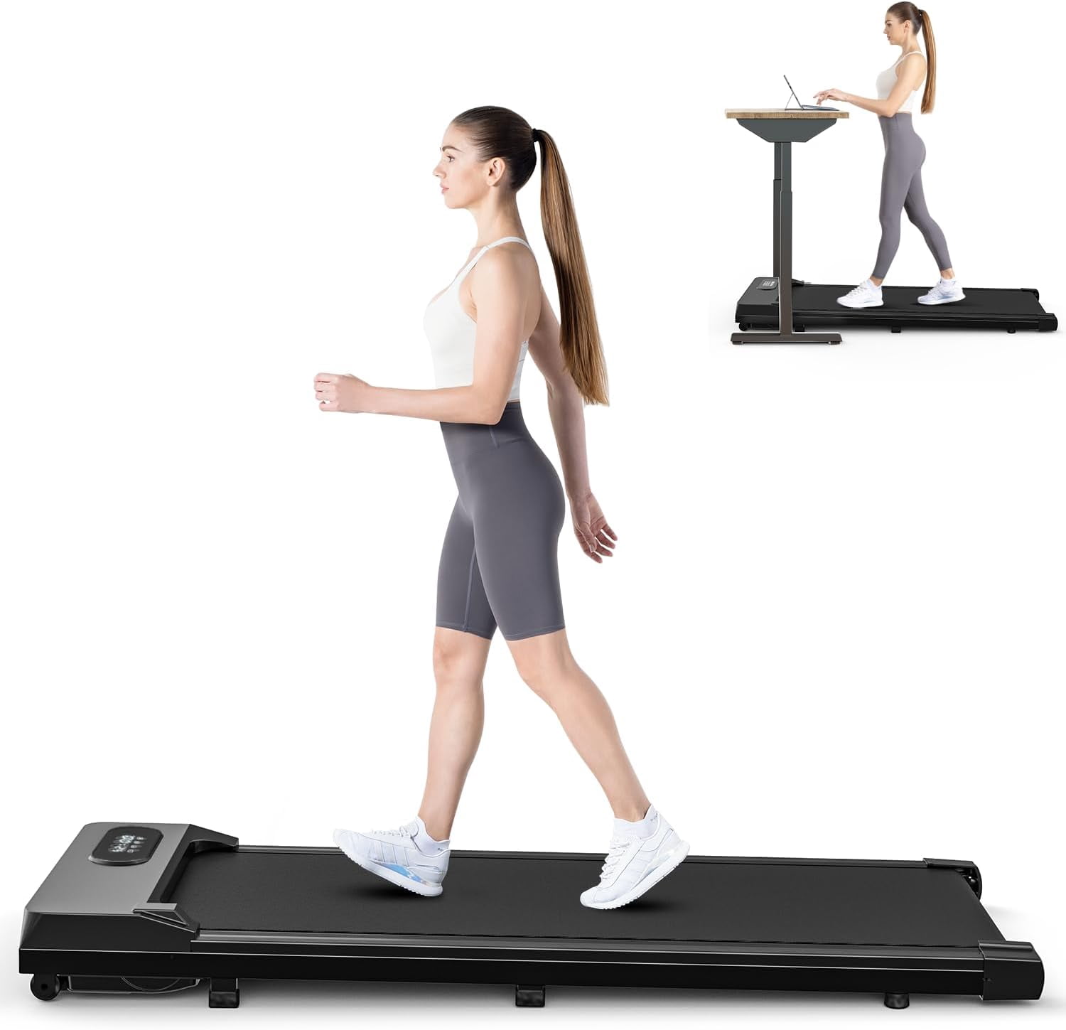 Walking Pad, 5MPH Under Desk Treadmill for Home Office, Quiet