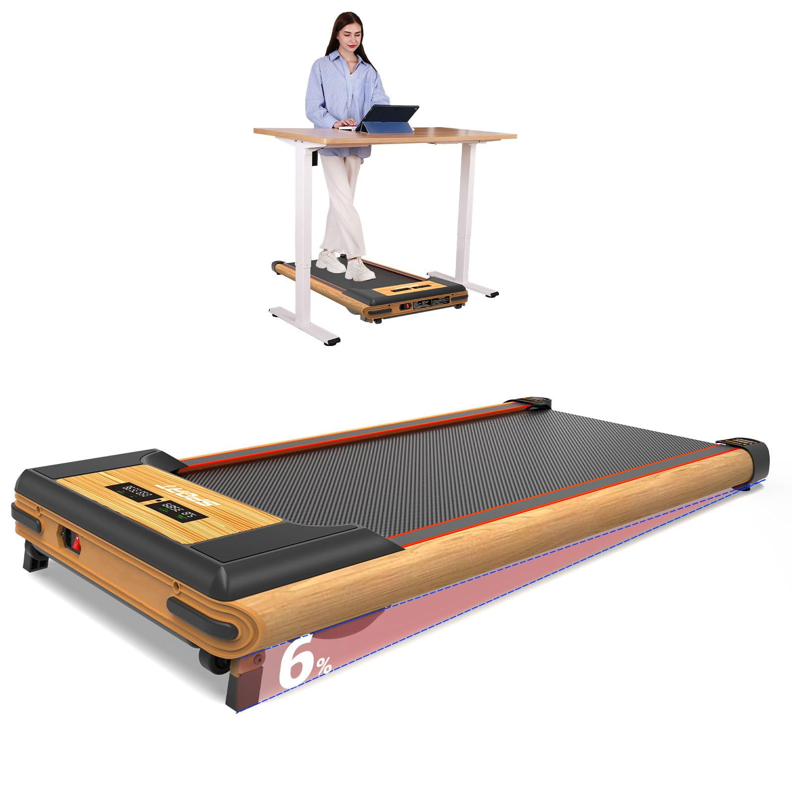 Walking Pad with Incline, 2 in 1 Desk Walking Treadmill with Incline ...