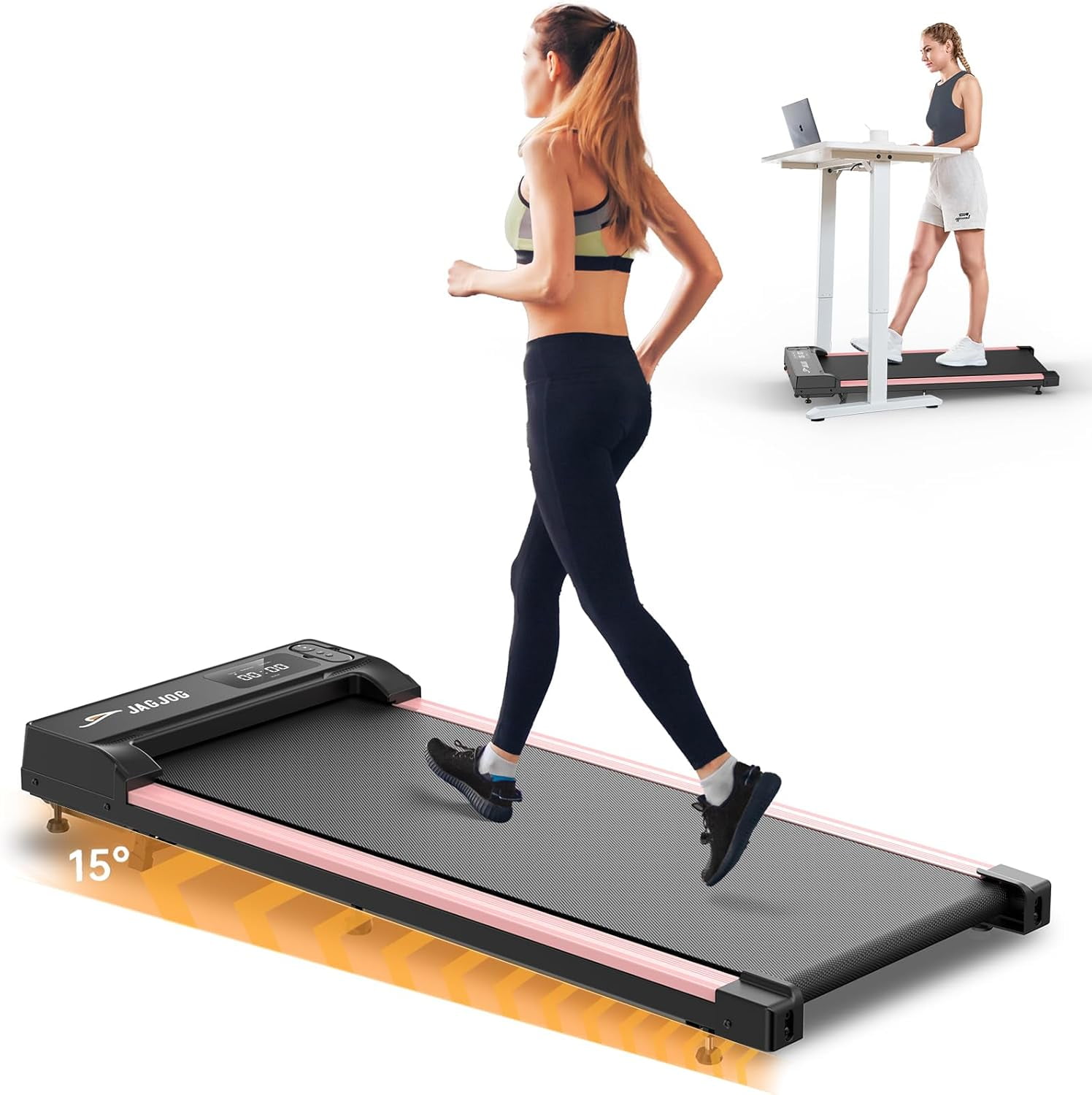Walking Pad with Incline, 4 in 1 Under Desk Treadmills for Home Office ...