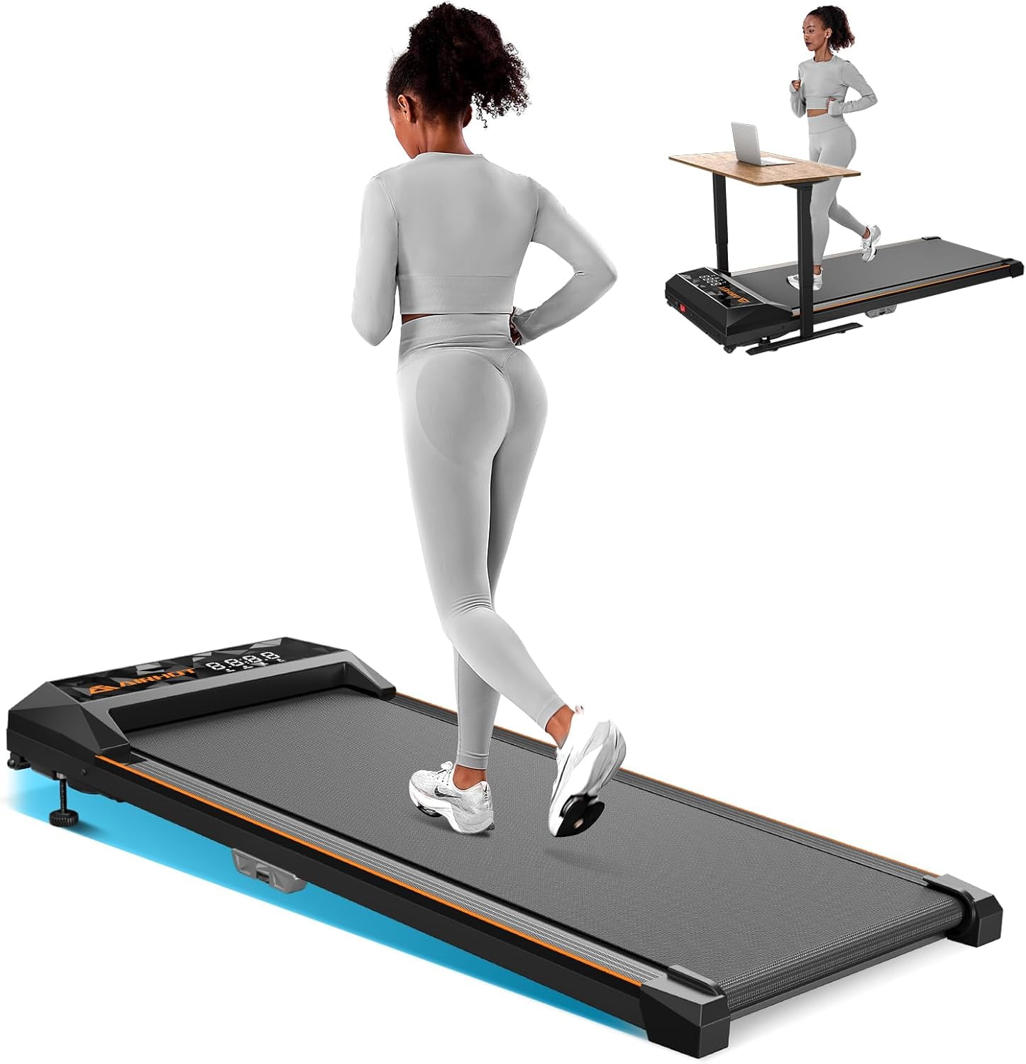 Walking Pad with Incline, AIRHOT Under Desk Treadmill for Home Office ...