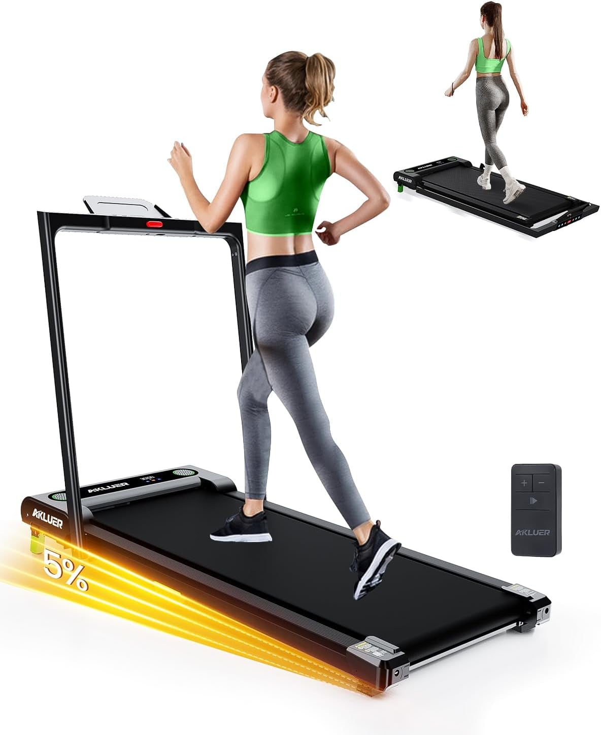 Walking Pad with Incline, Akluer Incline Treadmills for Home, 2.5 HP ...