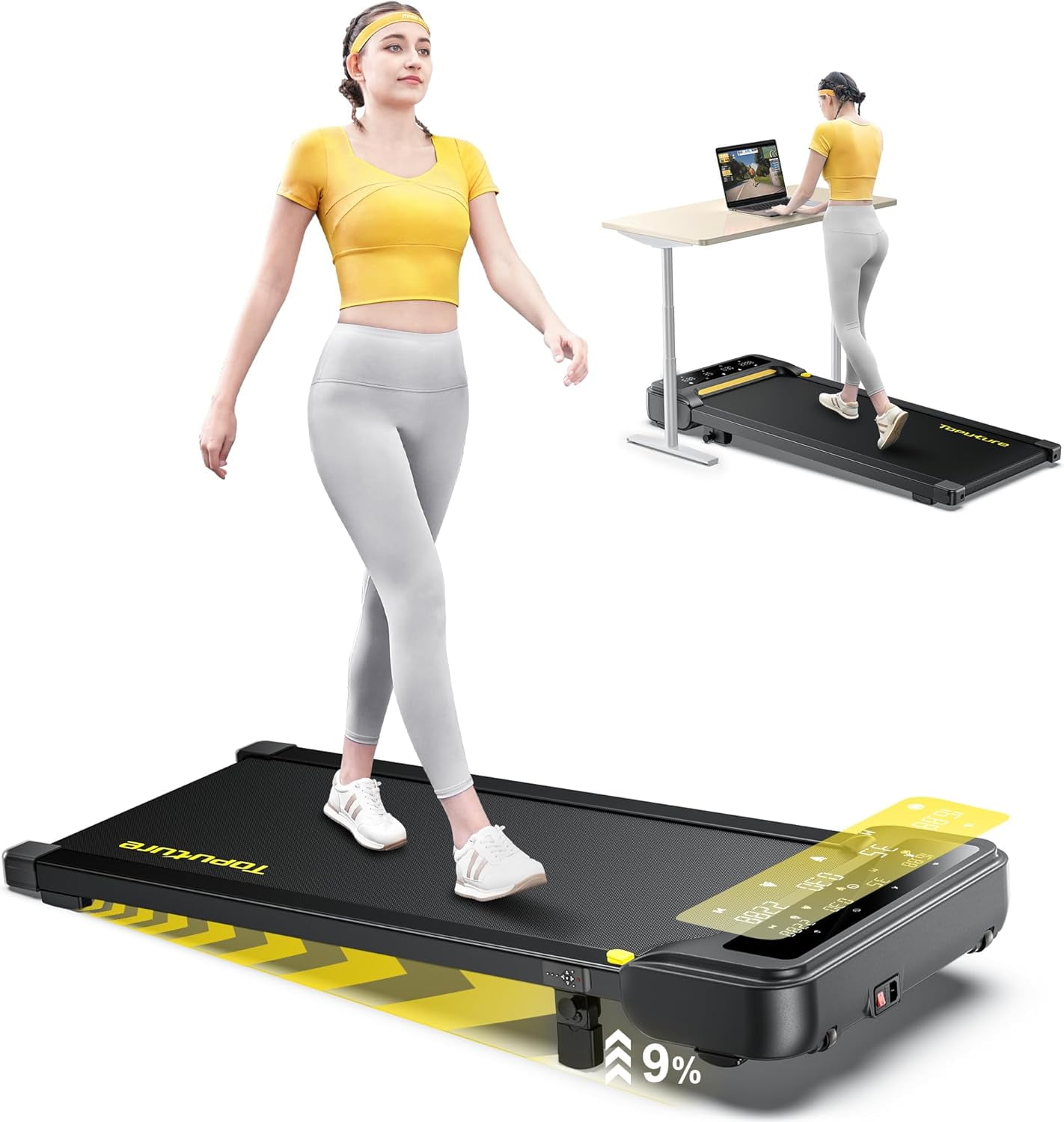 Walking Pad with Incline, Under Desk Treadmill, Portable Treadmills for ...