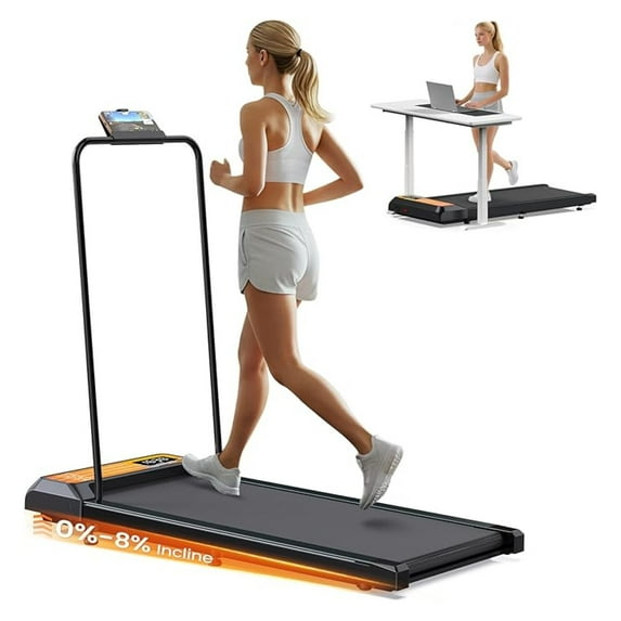 Walking Pad with Incline and Handle Bar, 2.5 Quiet Under Desk ...