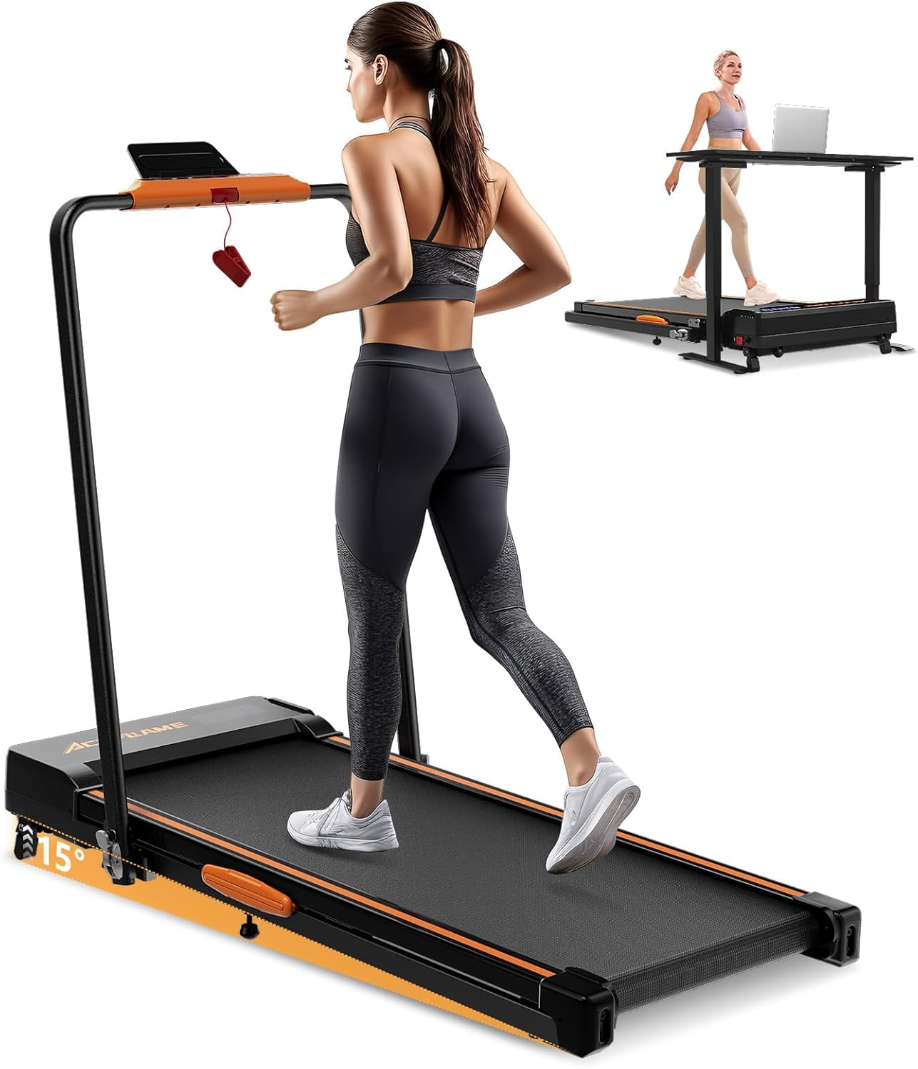 Walking Pad with Incline, Portable Treadmill for Home, 2 in 1 Walking ...