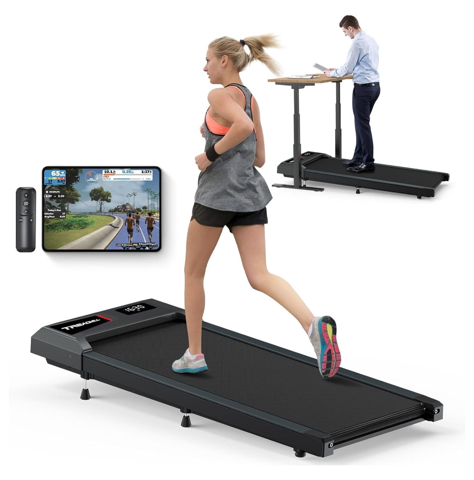 Walking Pad with Incline, Walking Pad Treadmill 300lb Capacity, Under ...