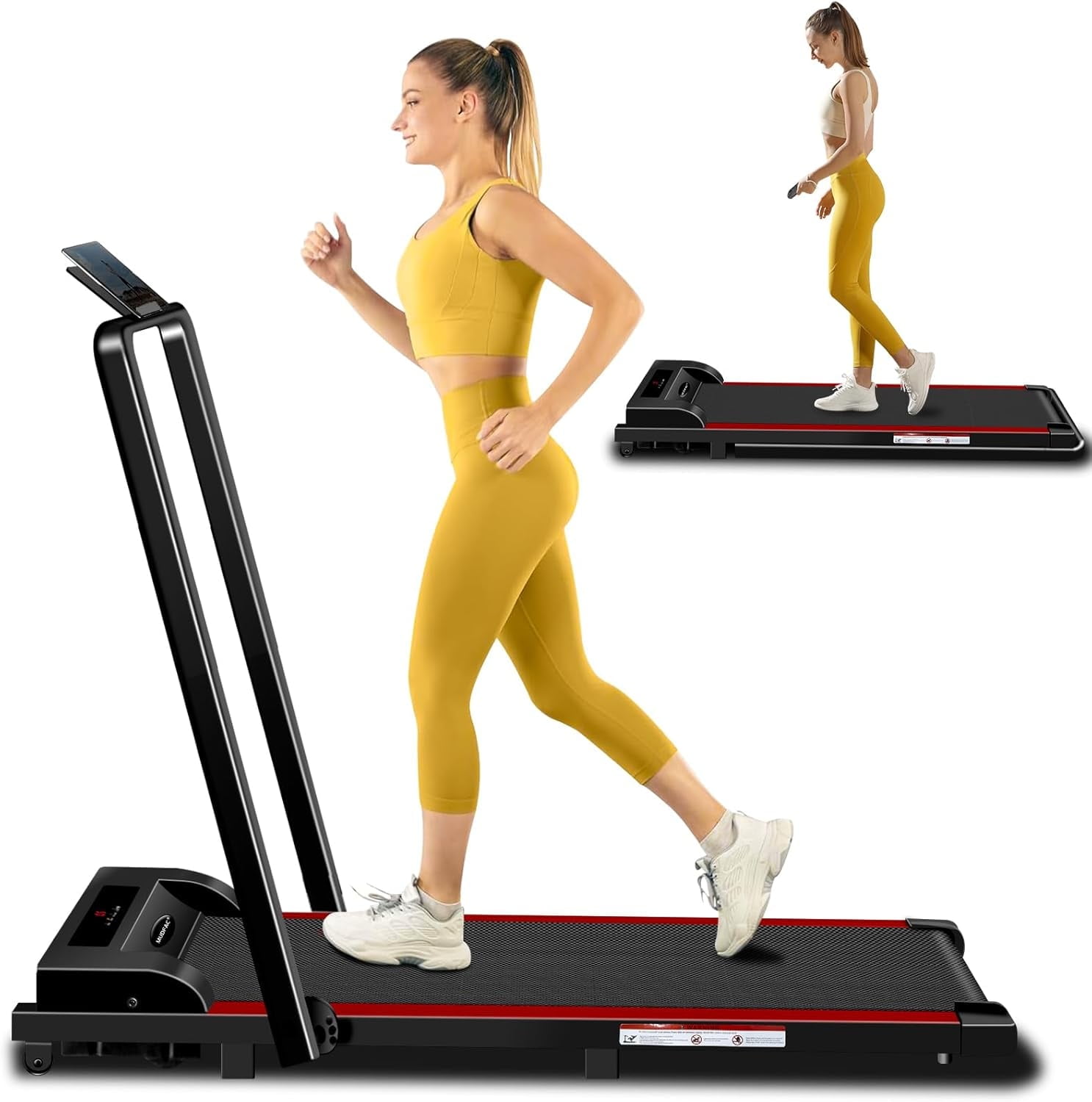 Walking Pad Treadmill, 2.5HP Under Desk Treadmill, 2 in 1 Foldable ...