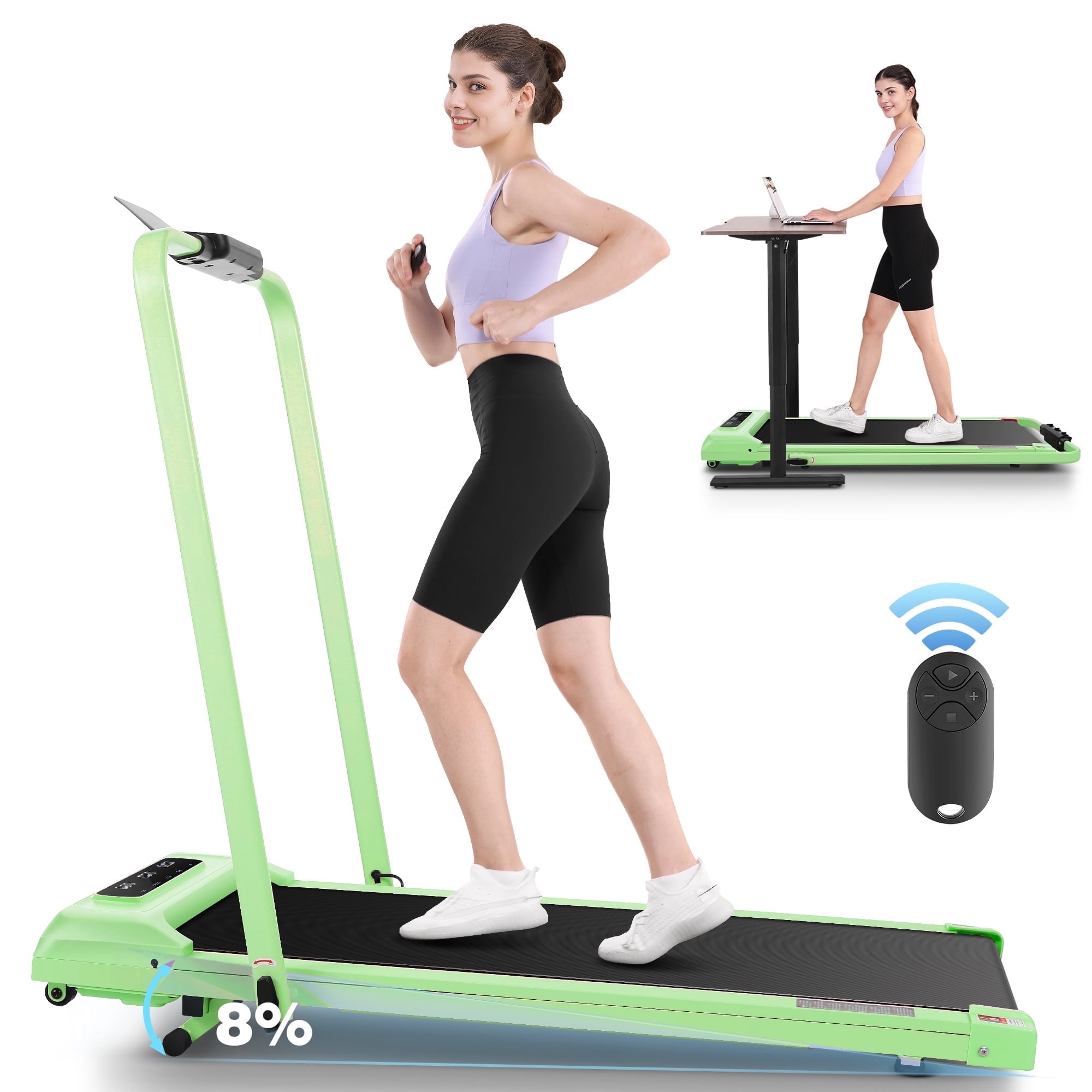 Smart Walking Pad Treadmill with 2.5HP, LED Display & Remote Control ...