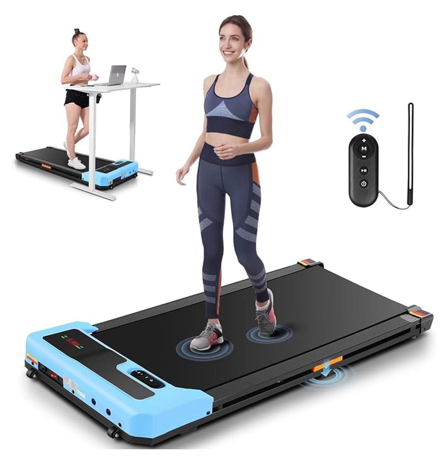 Walking Pad Treadmill - 2.5HP Quiet Under Desk Treadmill with Wide ...