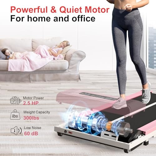 Walking Pad Treadmill 2 in 1, 6.2MPH Under Desk Treadmill Portable for ...