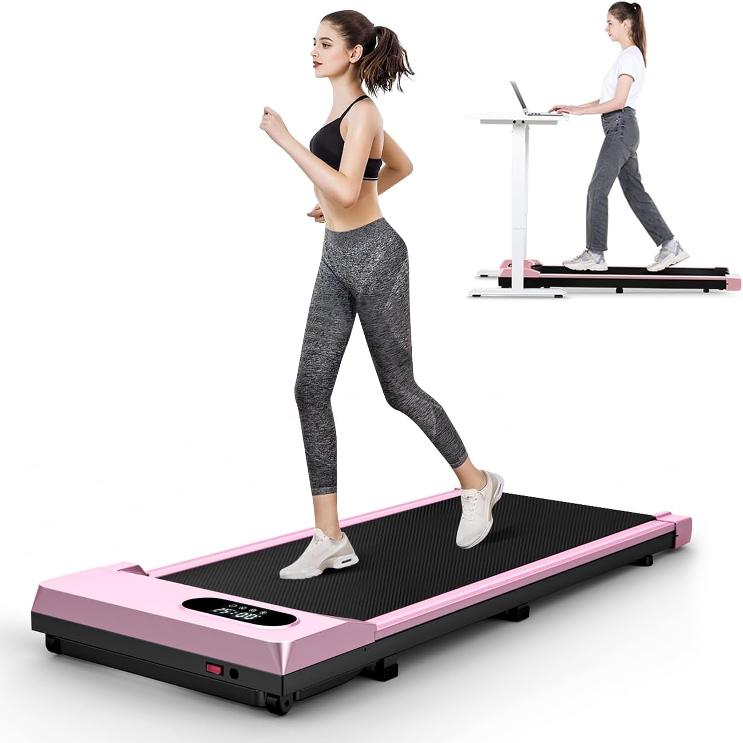 Walking Pad Treadmill 2 in 1, Under Desk Treadmill Portable for Office ...