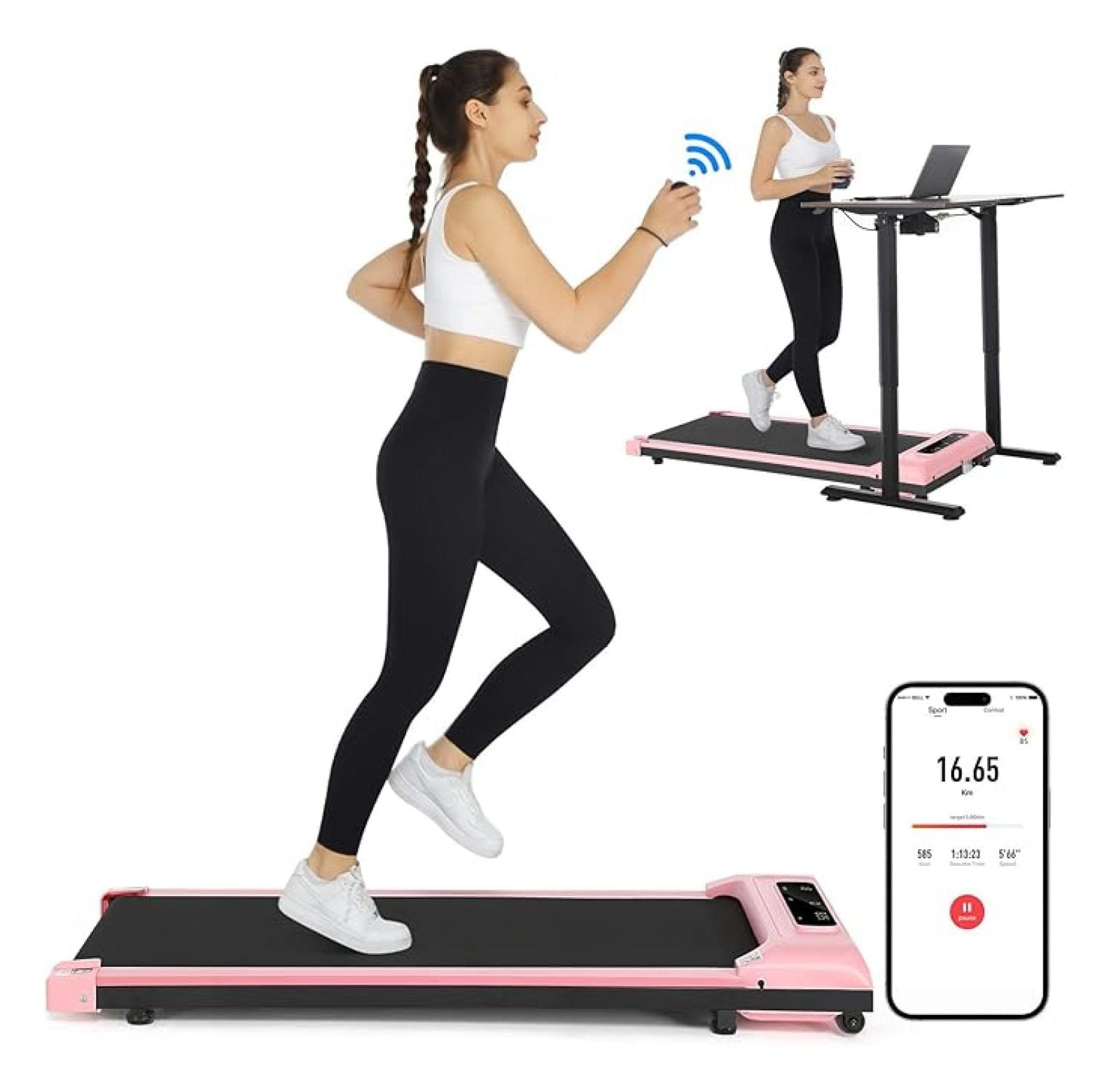 Walking Pad Treadmill with 8% Incline, 2.5HP Under Desk Treadmill for ...