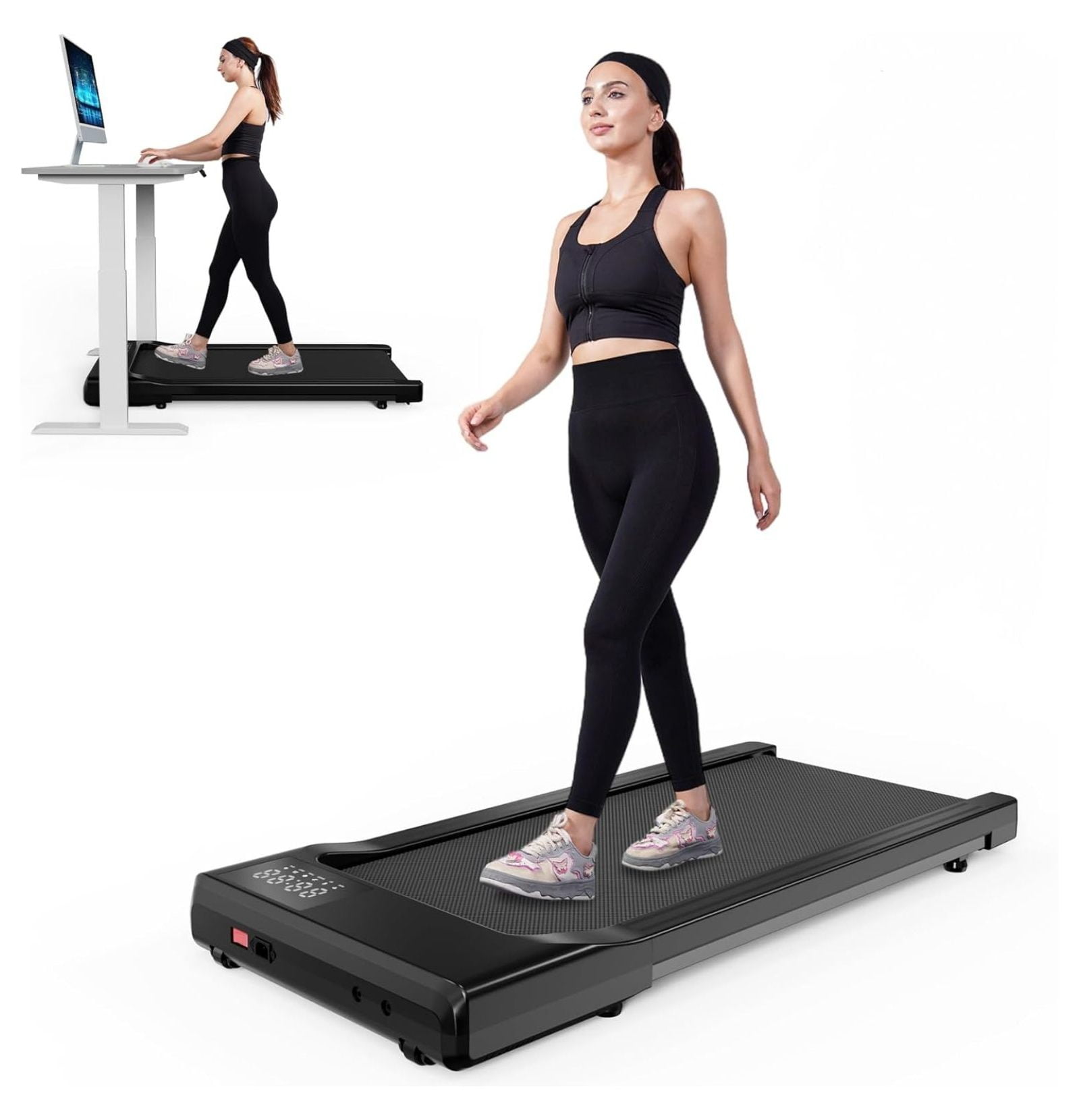 Walking Pad Treadmill, Under Desk Treadmill for Home Office,2 in 1 ...