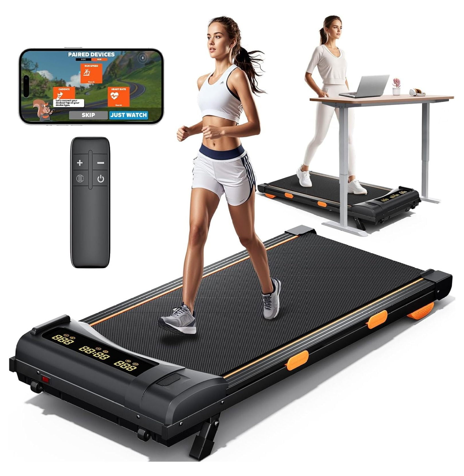 Walking Pad Treadmill, Under Desk Treadmill with Incline for Home ...