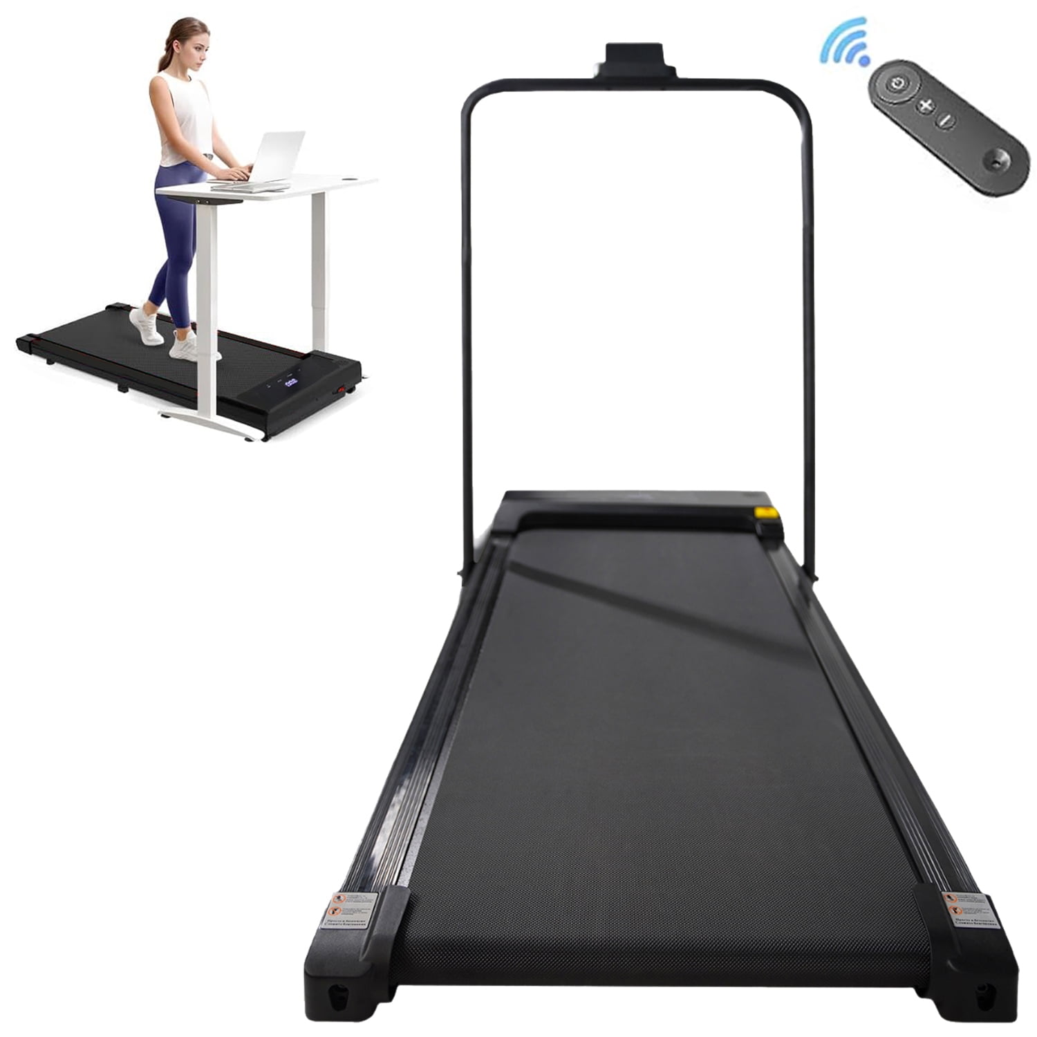 Walking Pad Treadmill with Handle Bar, Under Desk Treadmills for Home ...