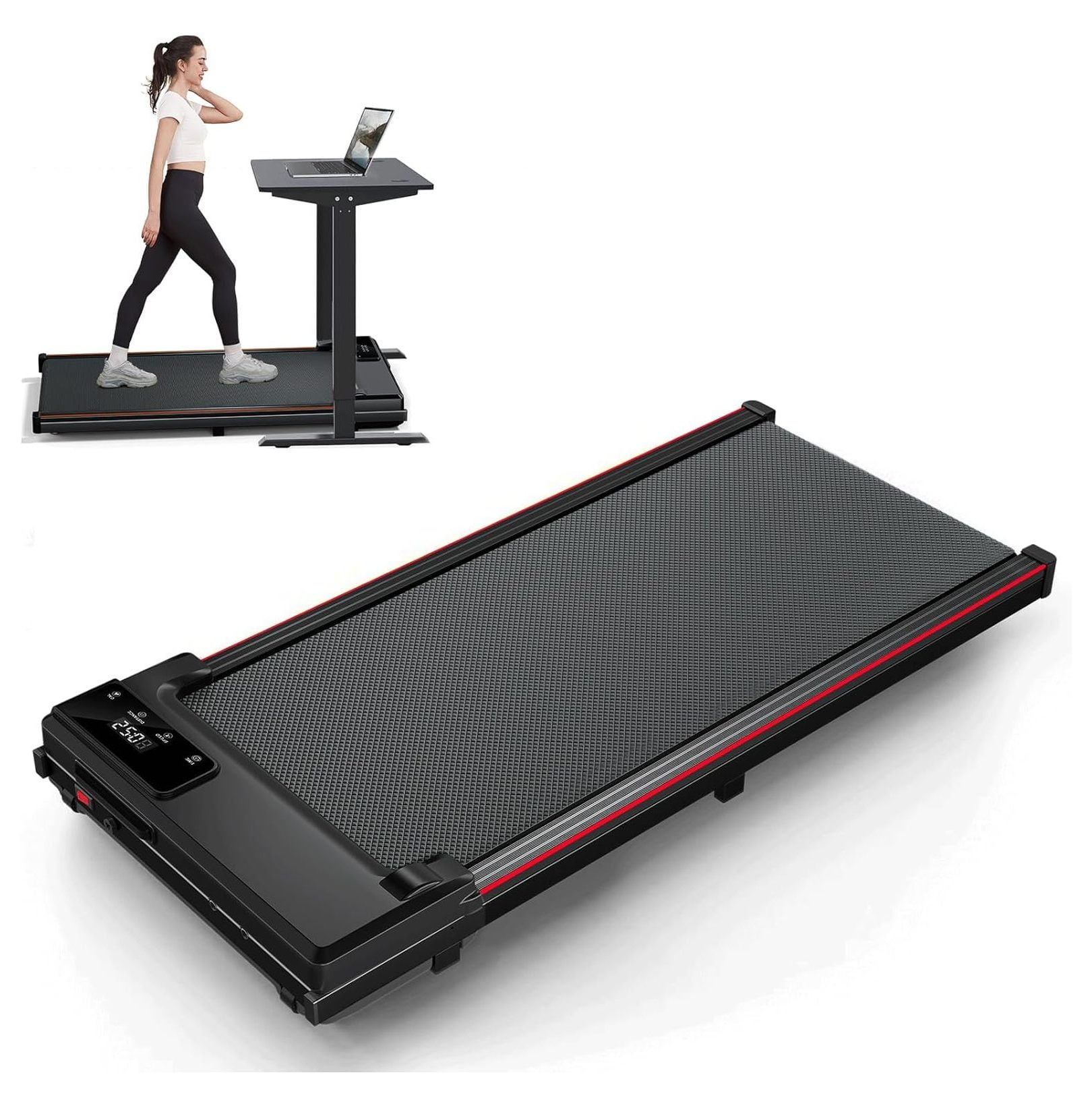 Walking Pad Treadmill with Incline, Portable Under Desk Treadmill with ...
