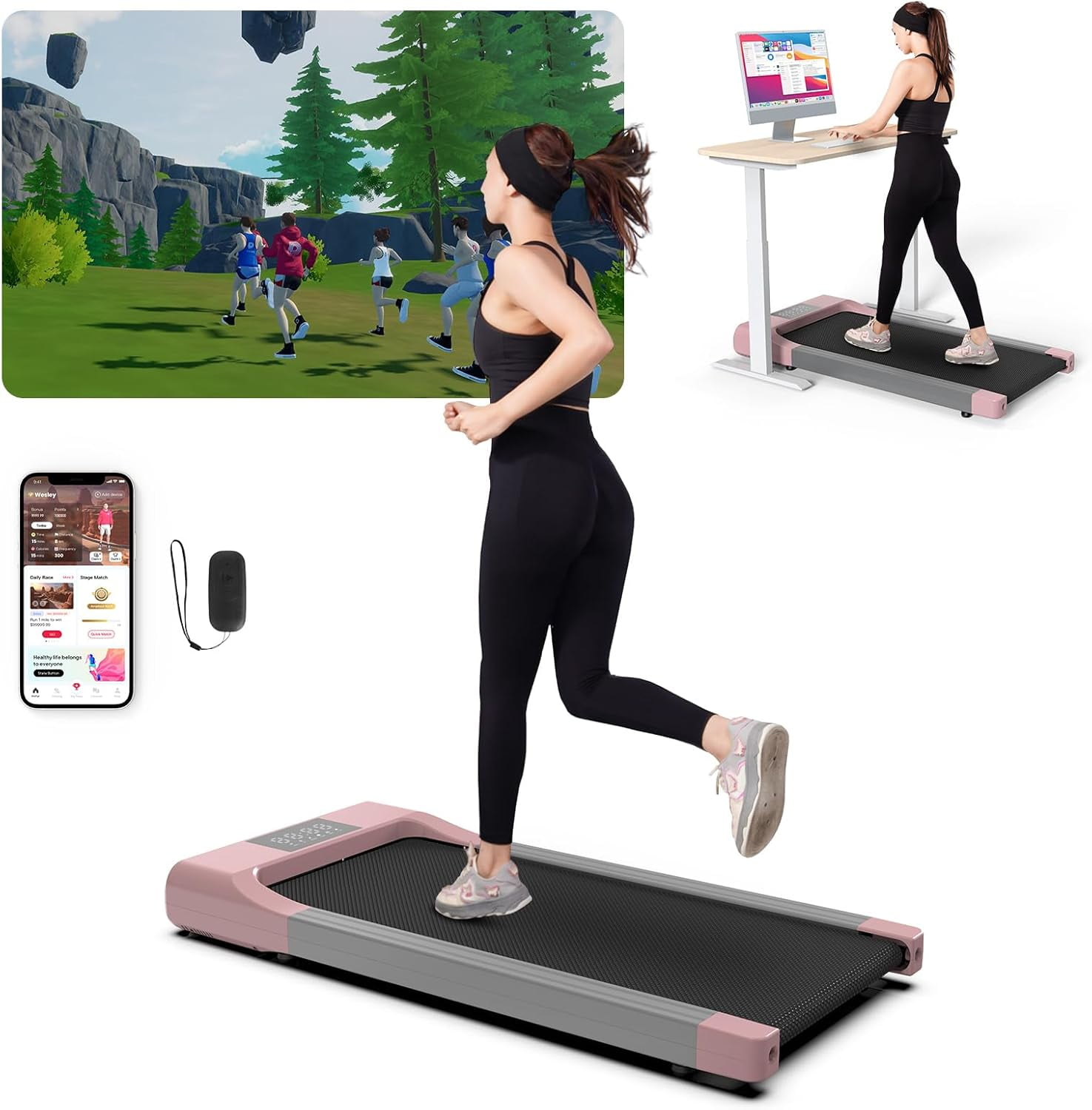 Walking Pad Treadmill, Mini Under Desk Treadmill for Home&Office ...