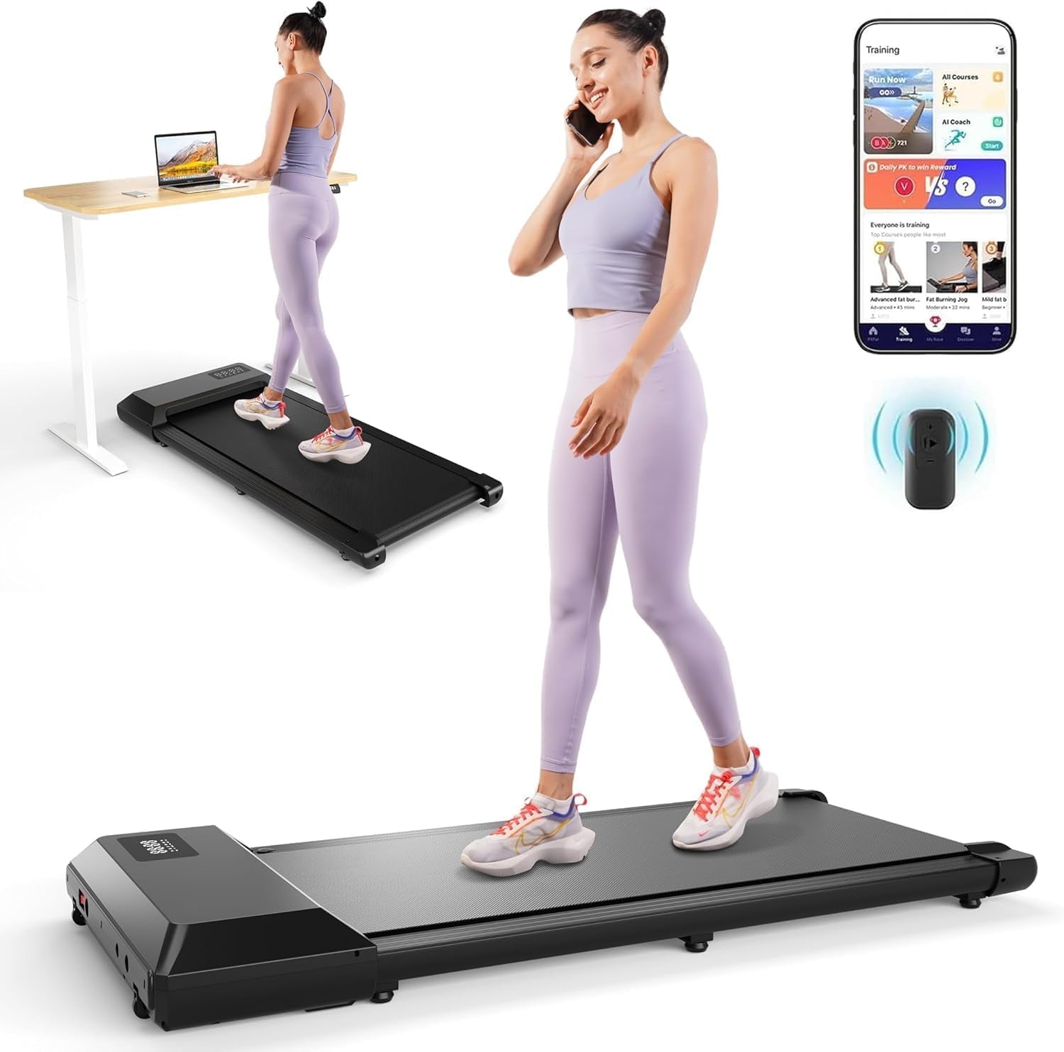 Walking Pad Treadmill,Mini Under Desk Treadmills for Home & Office ...