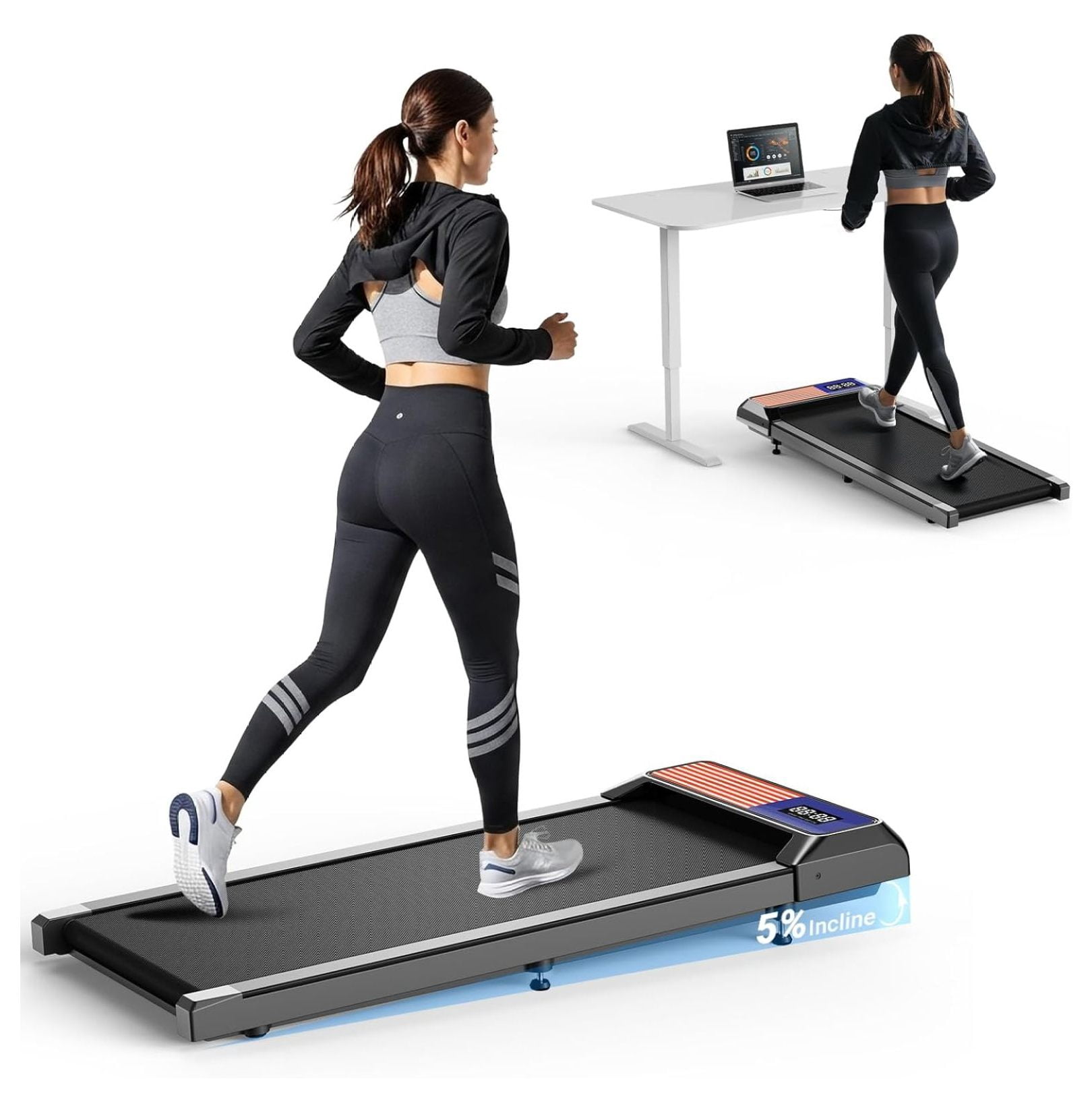 Walking Pad Treadmill, Portable Treadmills for Home, 2.5 Quiet Under ...