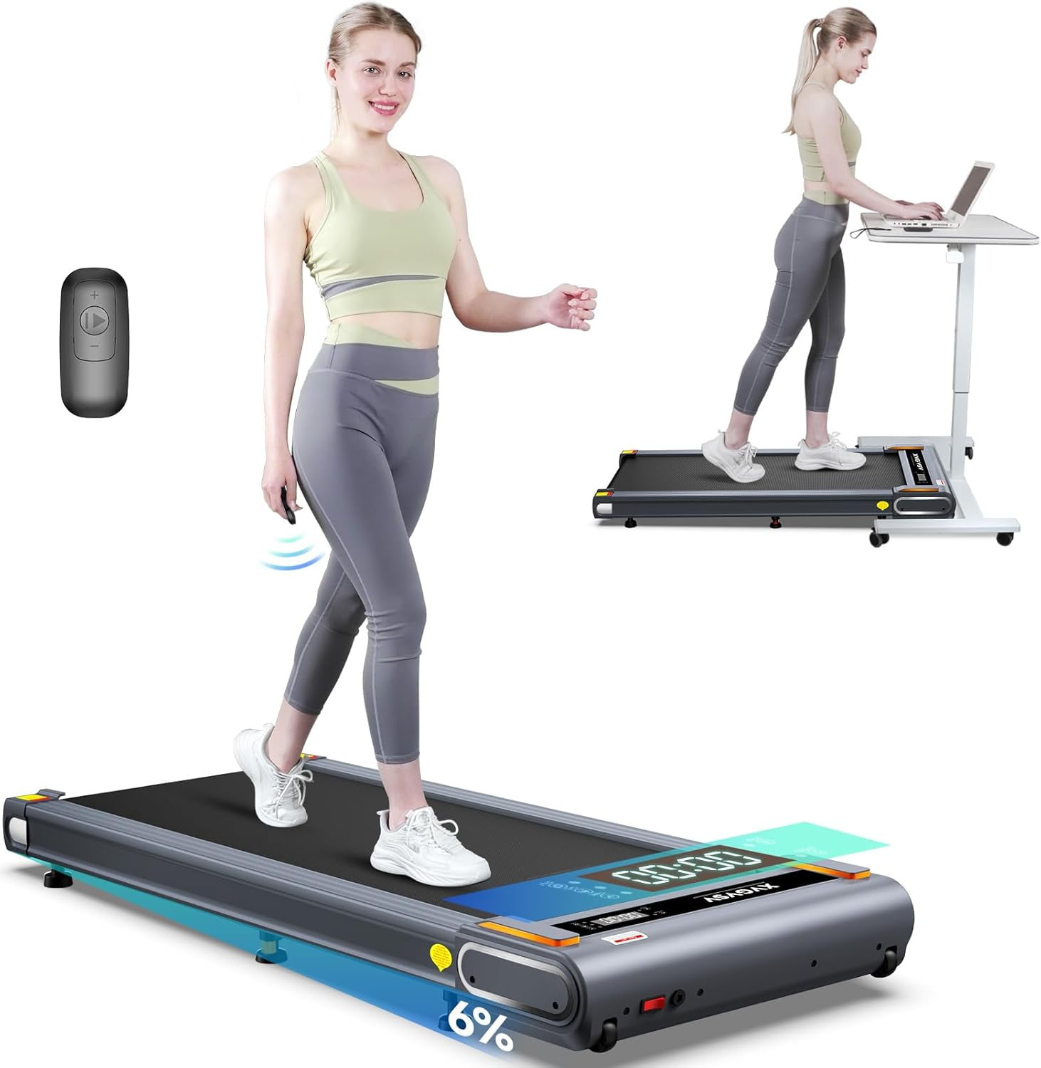 Walking Pad Treadmill, Under Desk Treadmill for Home and Office ...