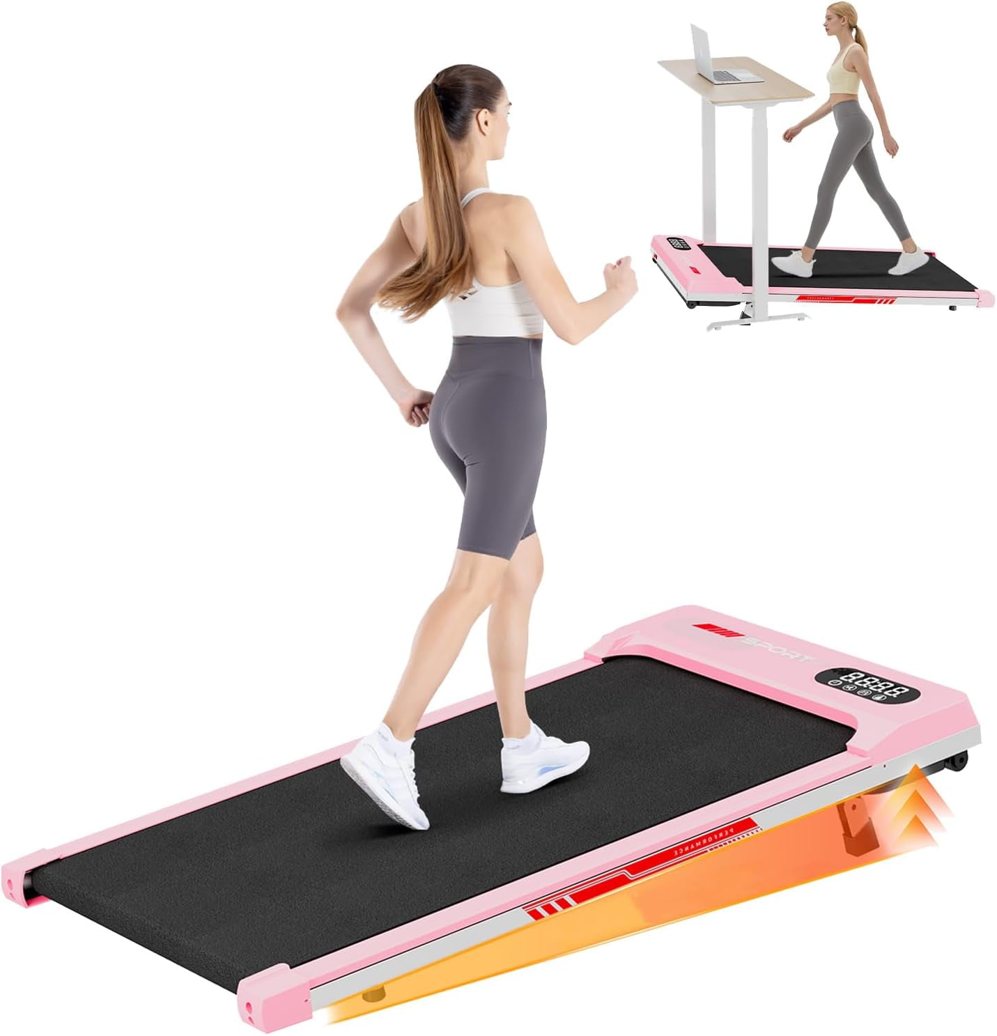 Walking Pad Treadmill, Under Desk Treadmill for Home & Office, Wide ...