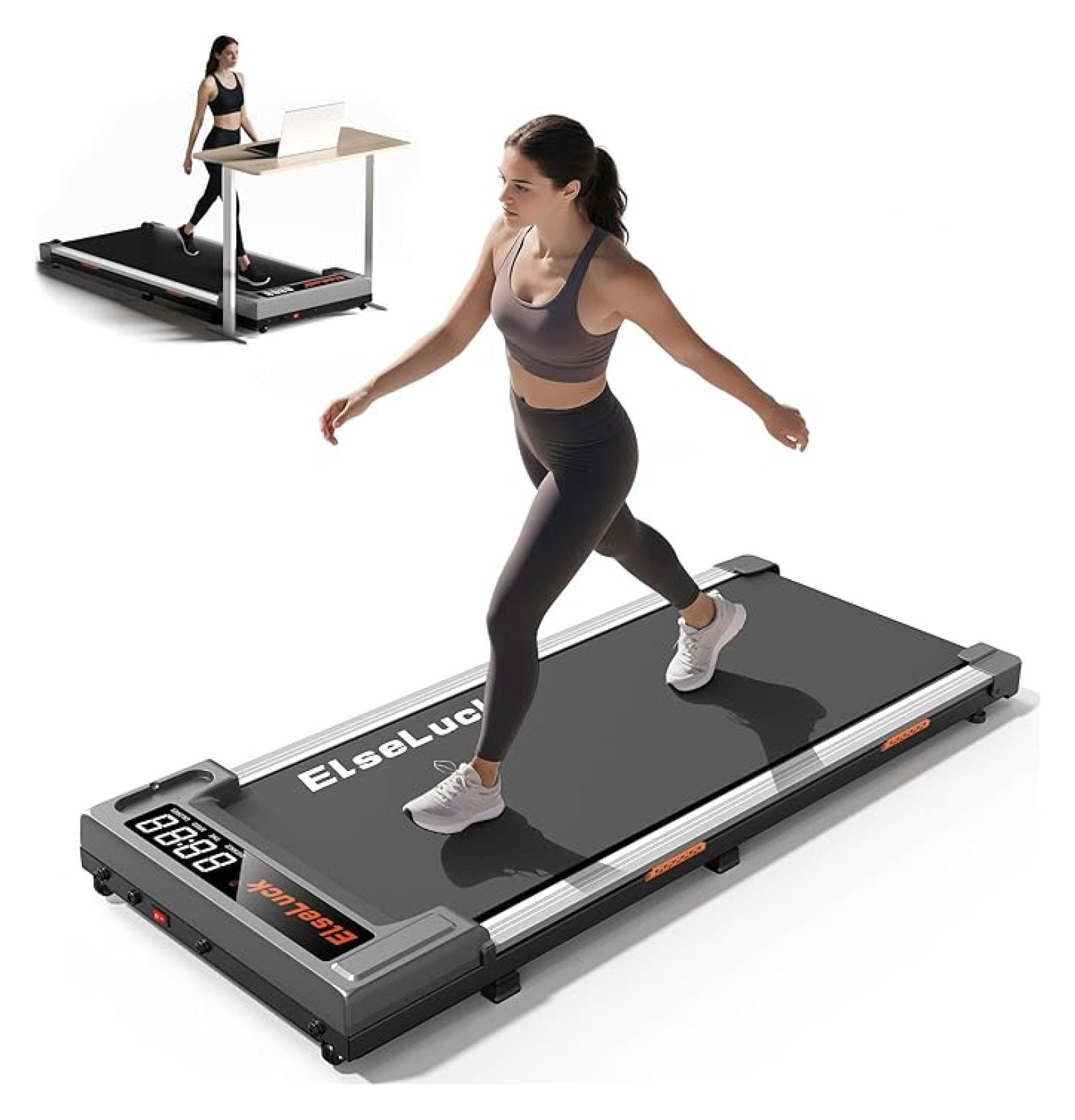 Walking Pad Treadmill, Under Desk Treadmill for Home and Office with ...