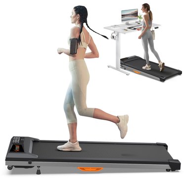 2-in-1 Under Desk Incline Treadmill, Walking Pad, Slim Jogging Machine ...