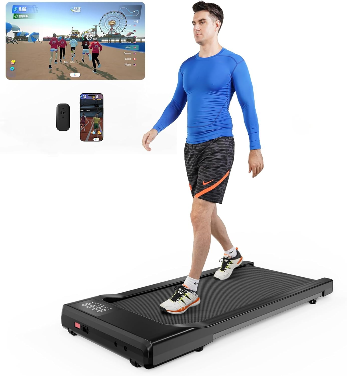 Walking Pad Treadmills for Home Office, Under Desk Walk Mat with APP ...