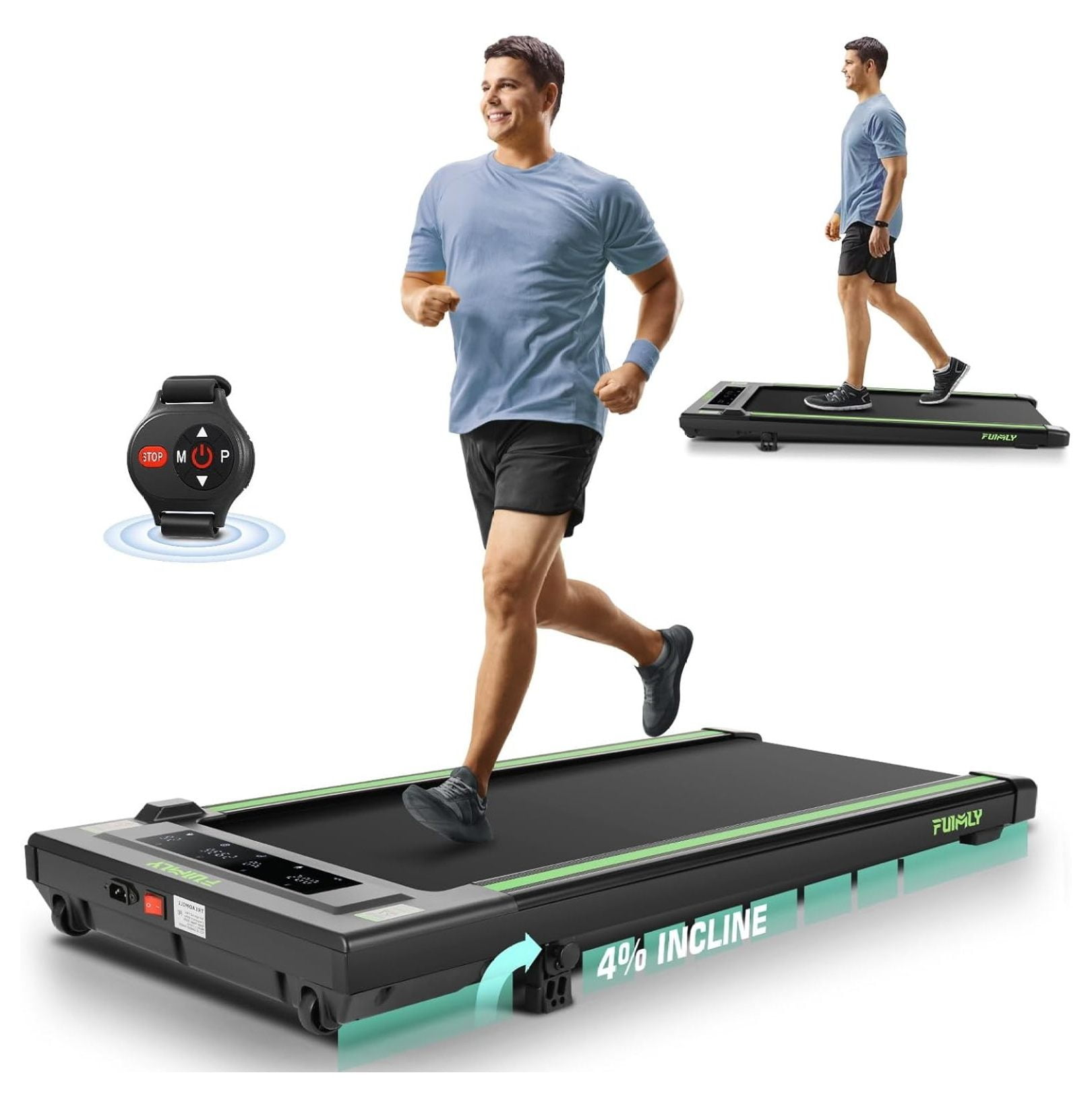 Walking Pad Under Desk Treadmill 2.5HP Folding Treadmill with Incline ...