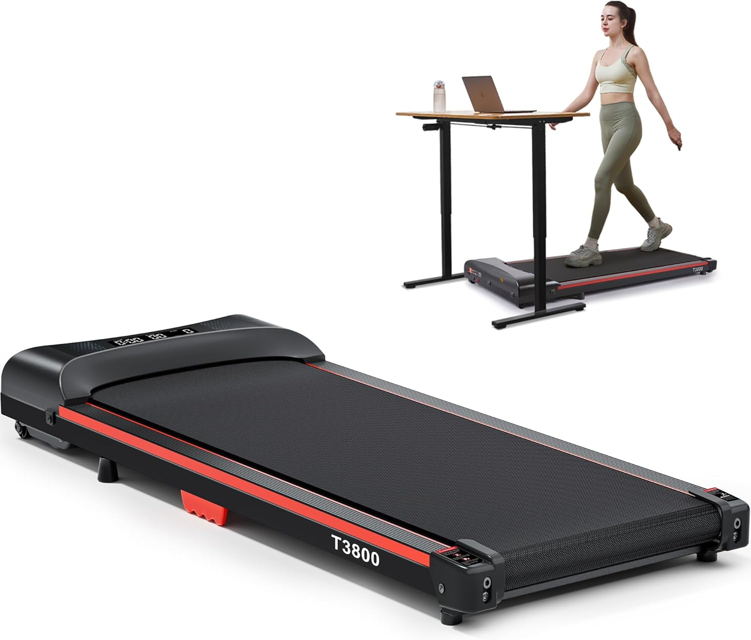 Walking Pad, Under Desk Treadmill with Remote Control, LED Display ...