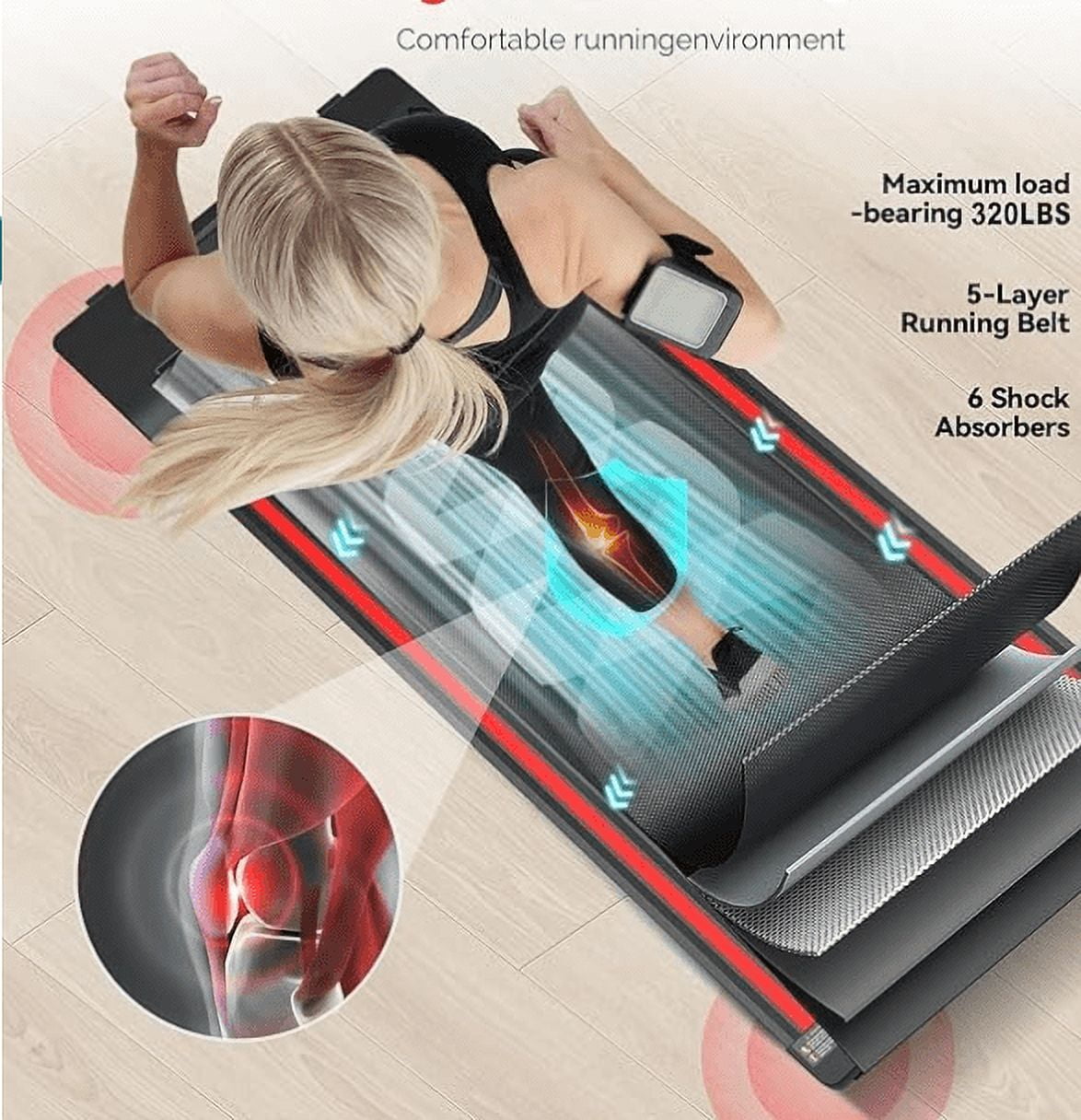 Walking Pad Under Desk Treadmills Compact Treadmill with Remote Control ...