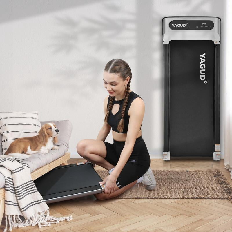 Walking Pad with Wheels,Remote Control, LED Display, Portable Under ...