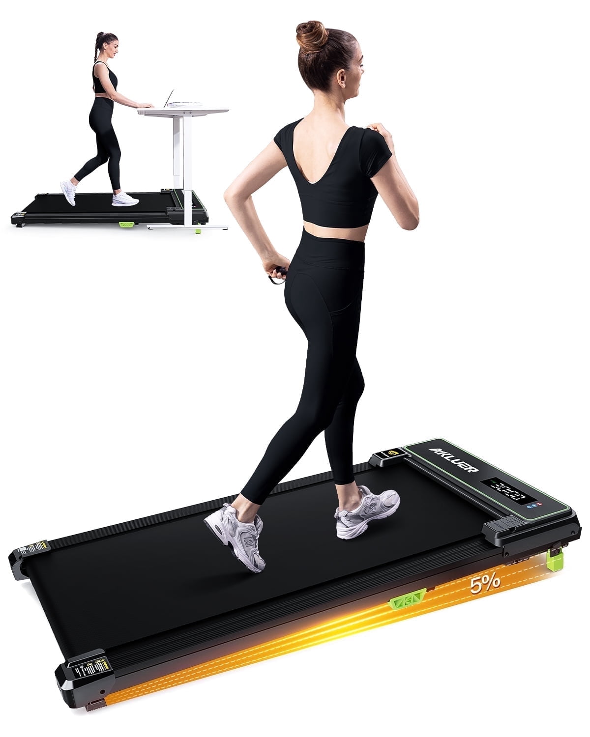 Walking Pad with Incline, Under Desk Treadmill for Home&Office ...