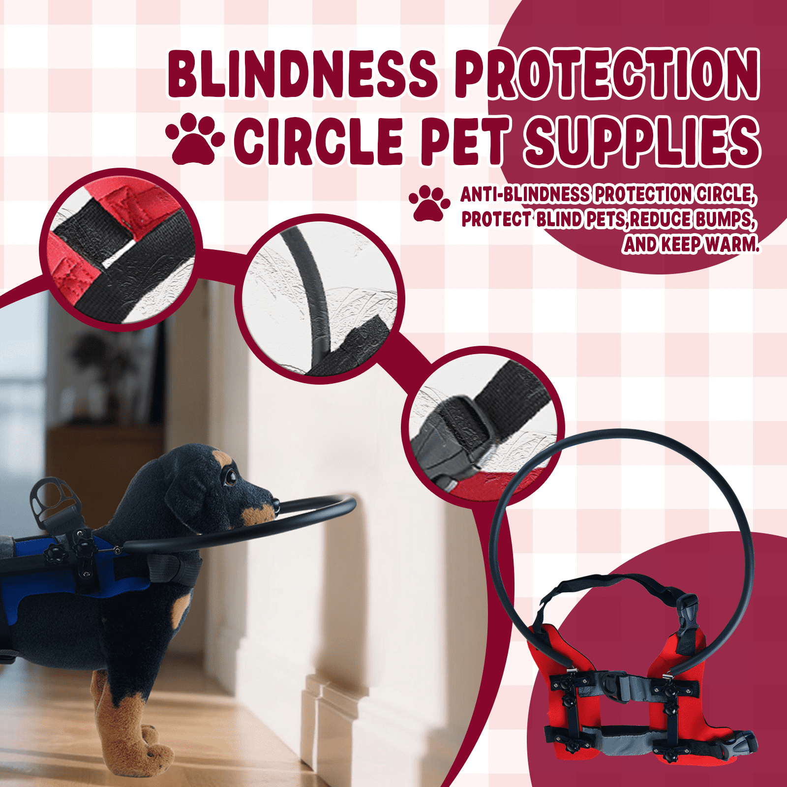 Walking Ring Harness for Blind Dogs with D-Ring, Device for Blind Dogs ...