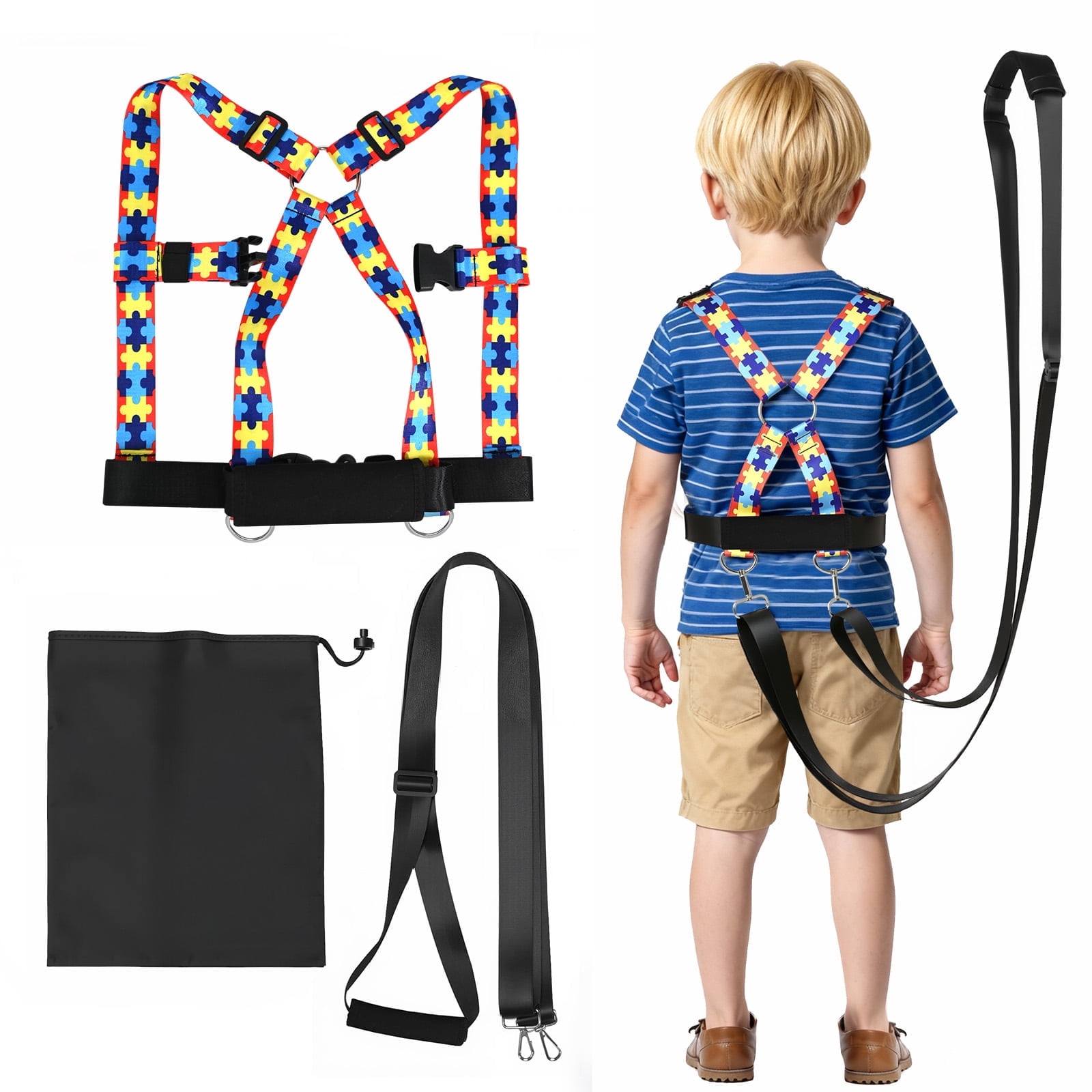 Walking Safety Harness for Older Kids 3–12 Years, Adjustable Leash Vest ...