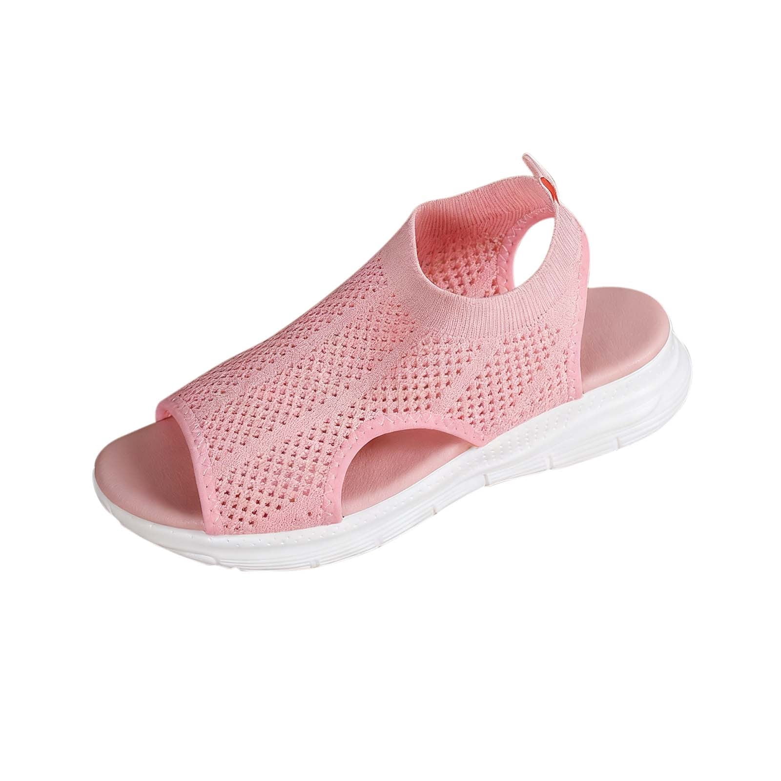 Walking Sandals Women Summer Cut Out Shoes Non-Slip Footwear with Arch ...