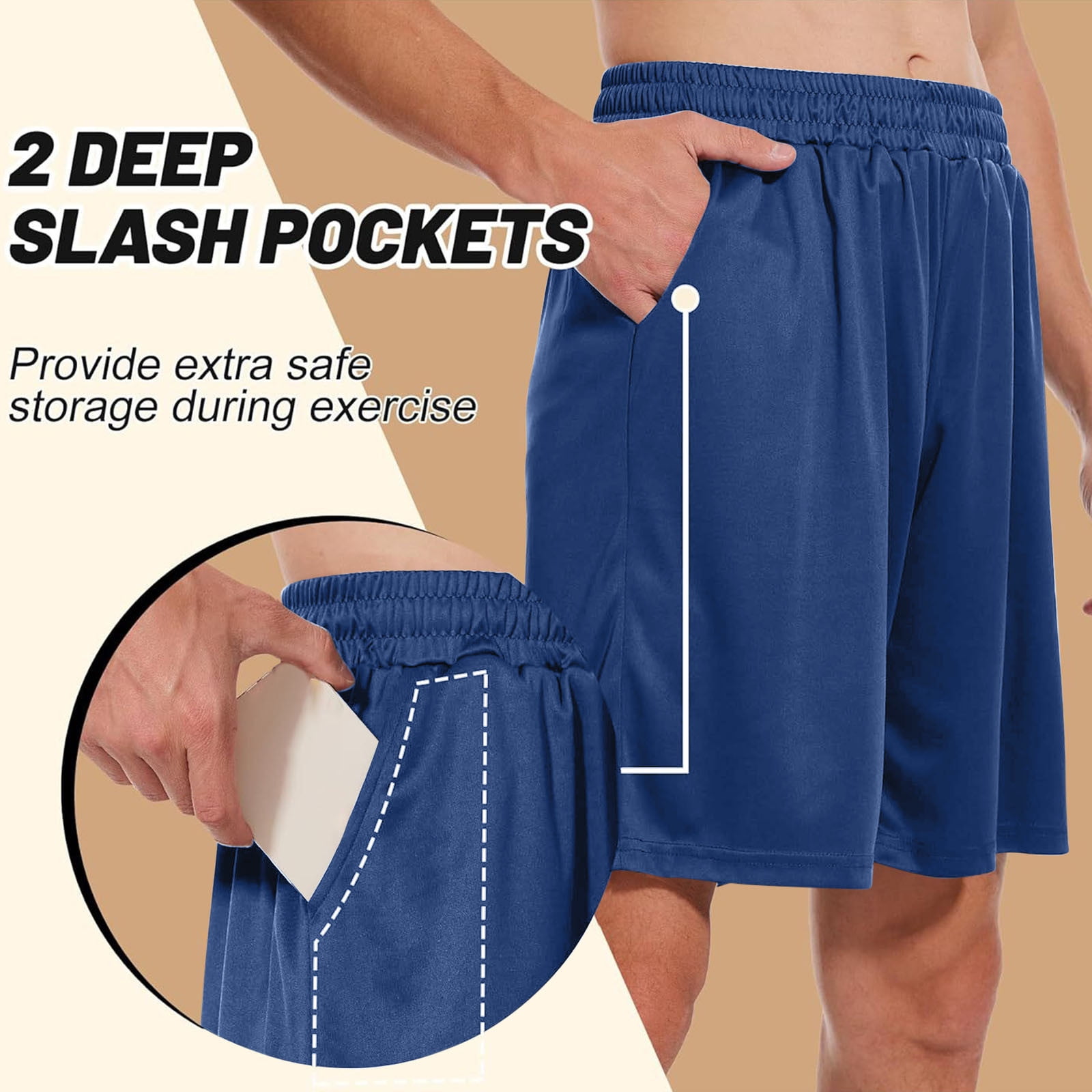 Men’s Athletic Shorts Track Shorts Men Mens Workout Shorts with Pockets ...