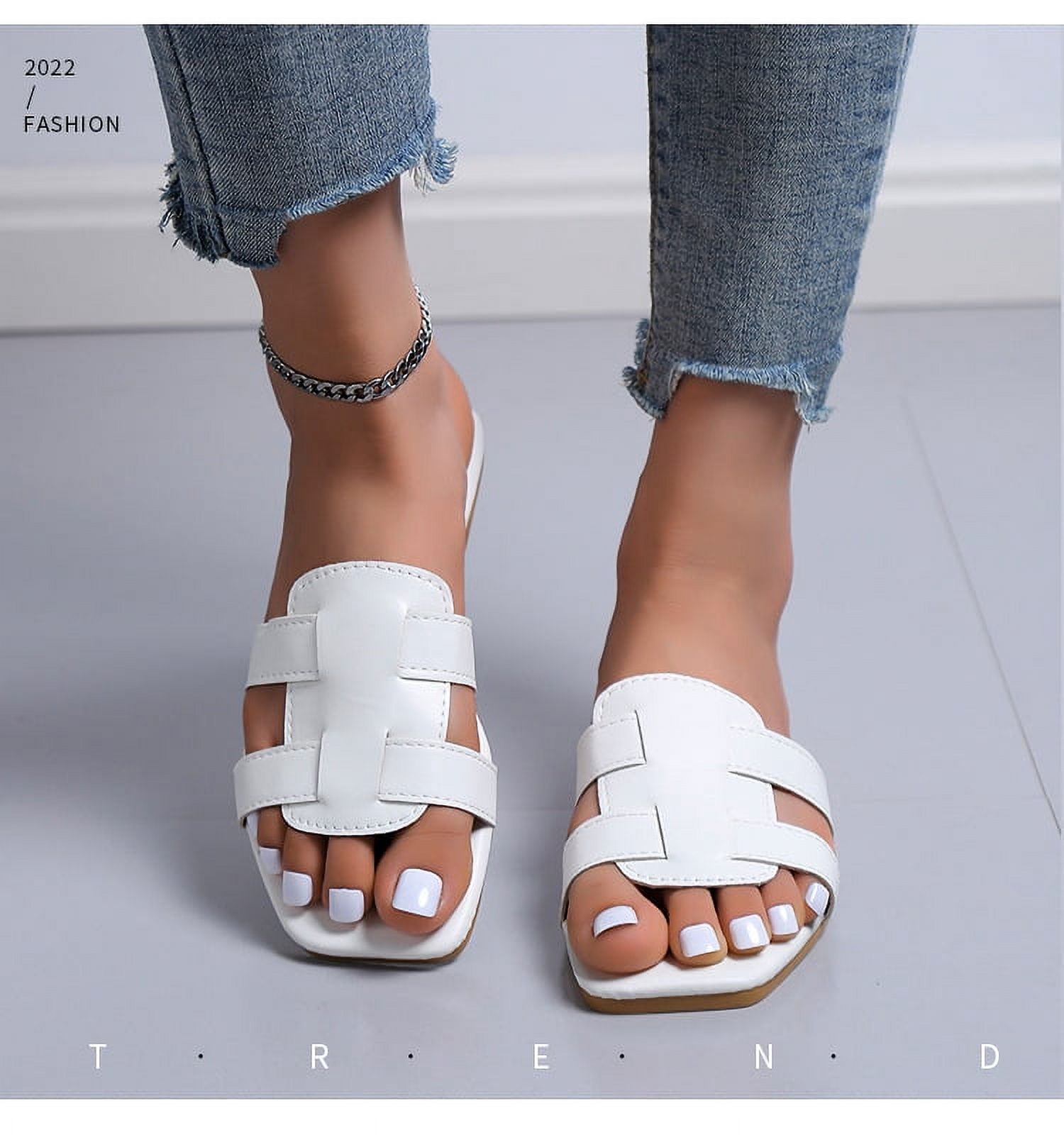 Walking Slides for Women Women'sCasual Strap Stiletto Heel Open Toe ...