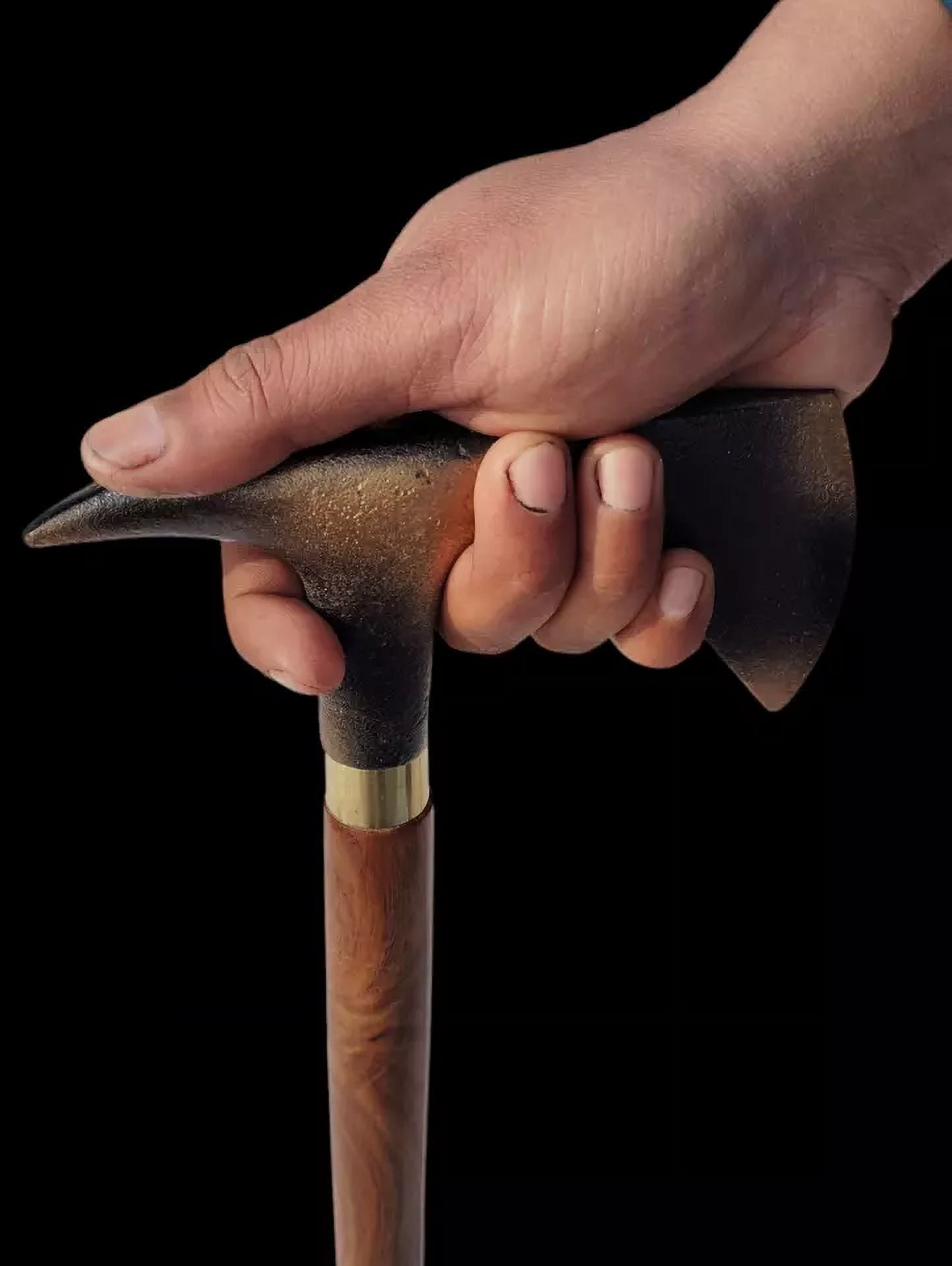 Walking Stick AXE | ROSE Wood Handle, Carbon | Best Gift For Grand ...