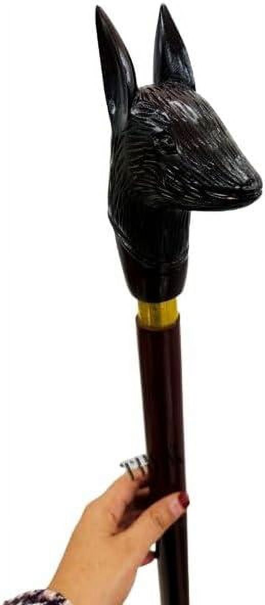 Walking Stick Cane Walking Canes Sticks Fox Wood Wooden Hand-Carved ...