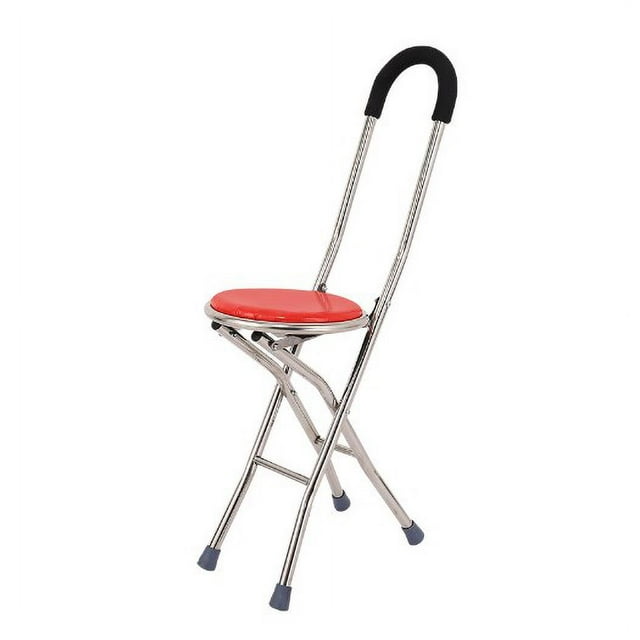 Walking Stick Chair Combo Height Adjust Stainless Steel Folding Cane ...