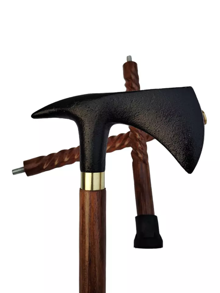 Walking Stick Solid Axe Anvil Cane Handle Walking Stick Cane Gift for ...