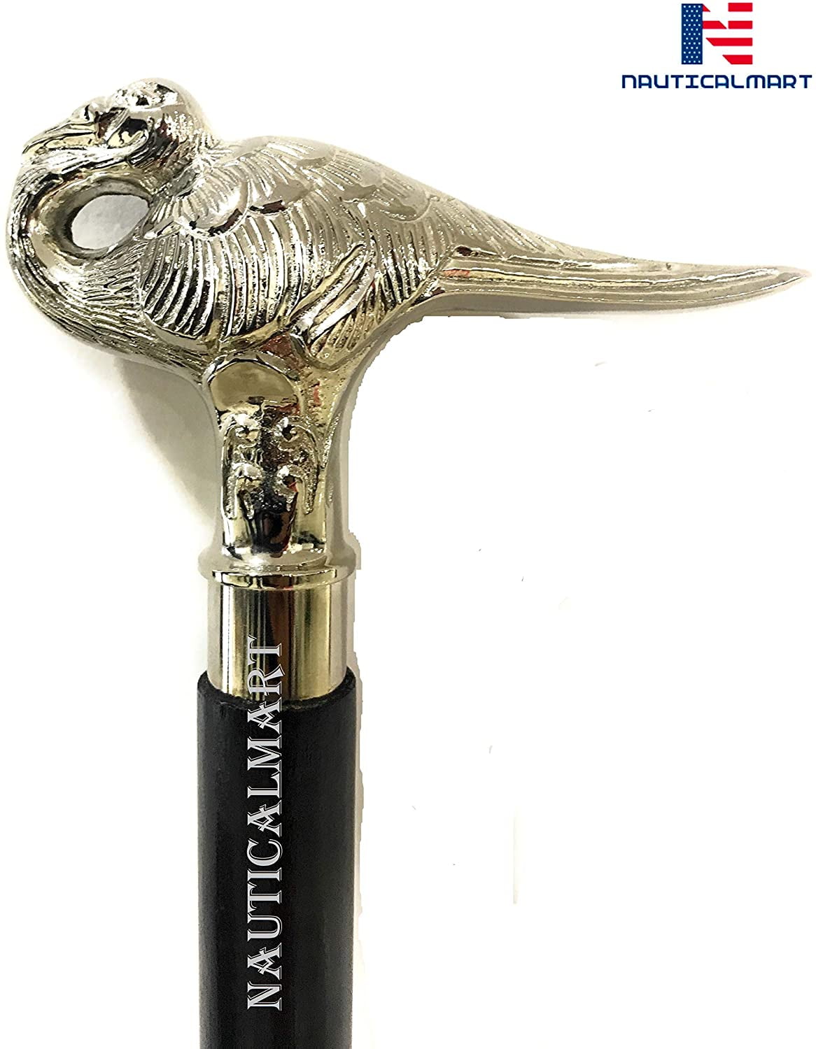 Walking Stick Sterling Silver Swan with Black Beech Wood Shaft | Agatha ...