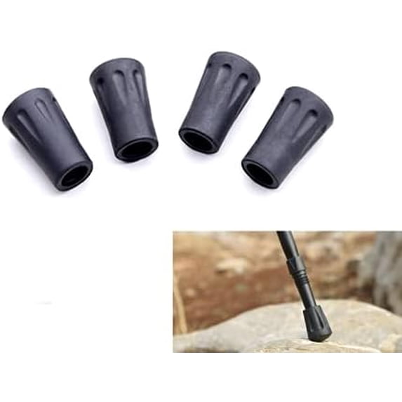 Walking Stick Tips Rubber 4pcs Trekking Pole Tips Replacement- Rubber ...