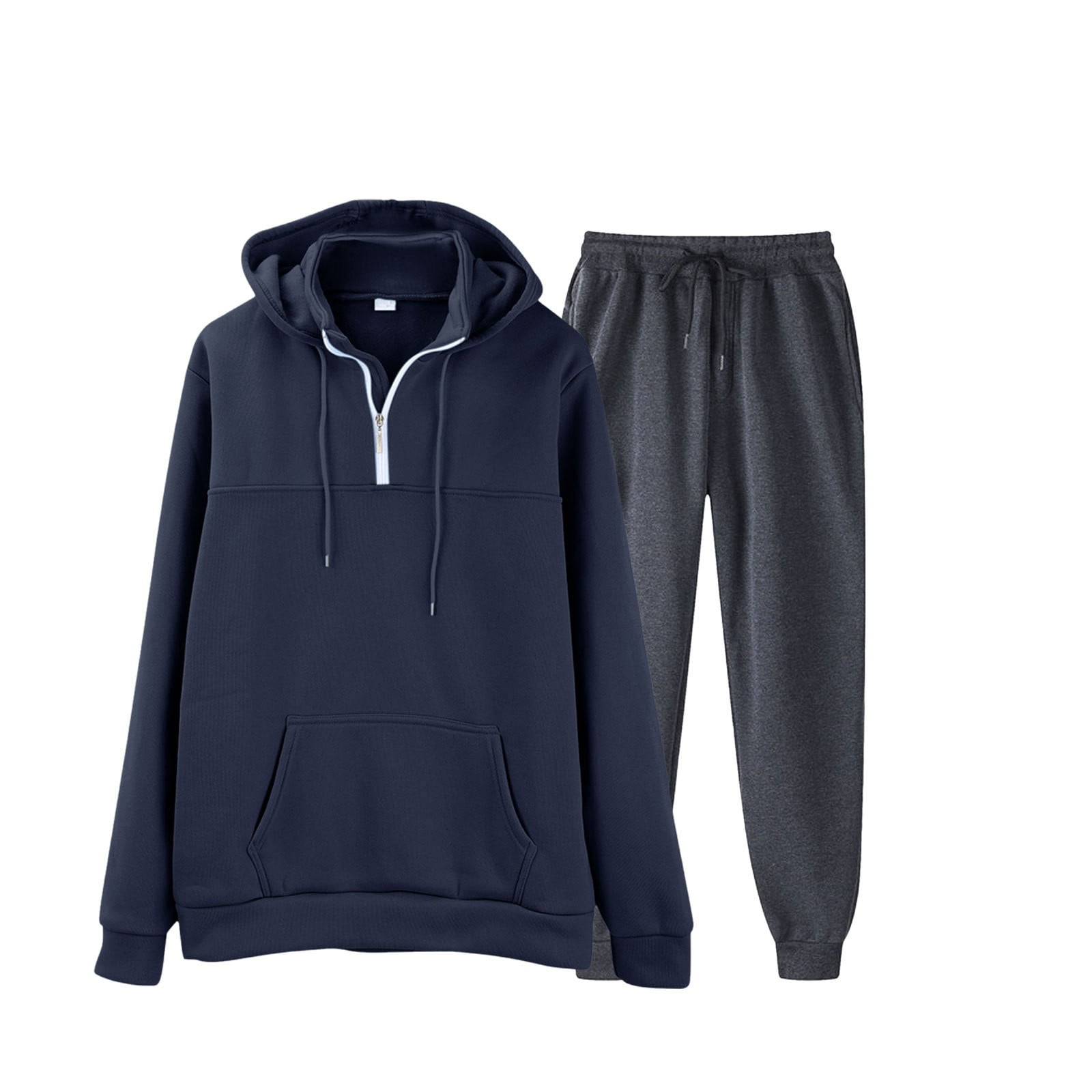 Walking Suits for Men 2 Piece Long Sleeve Banded Collar Summer Casual ...